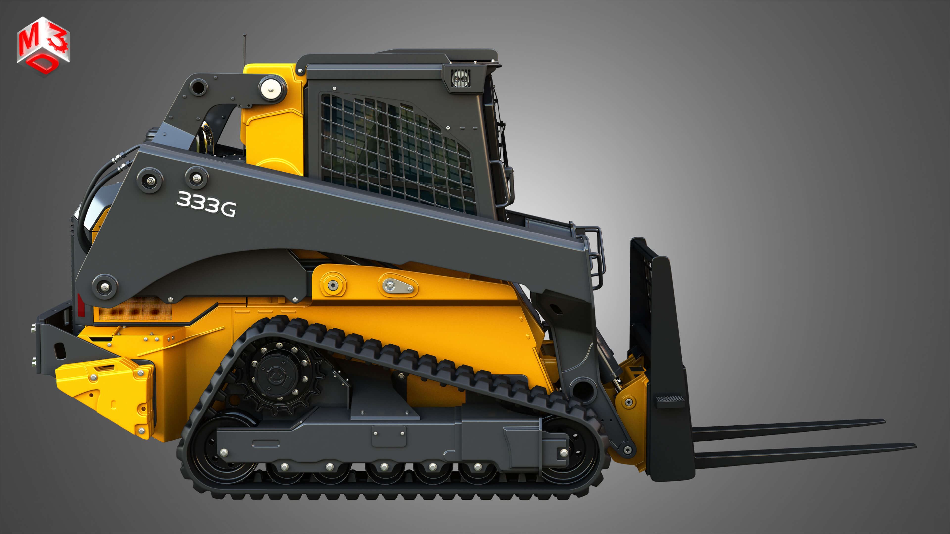 333G Compact Track Loader - Pallet Fork 3D Model by Markos3d