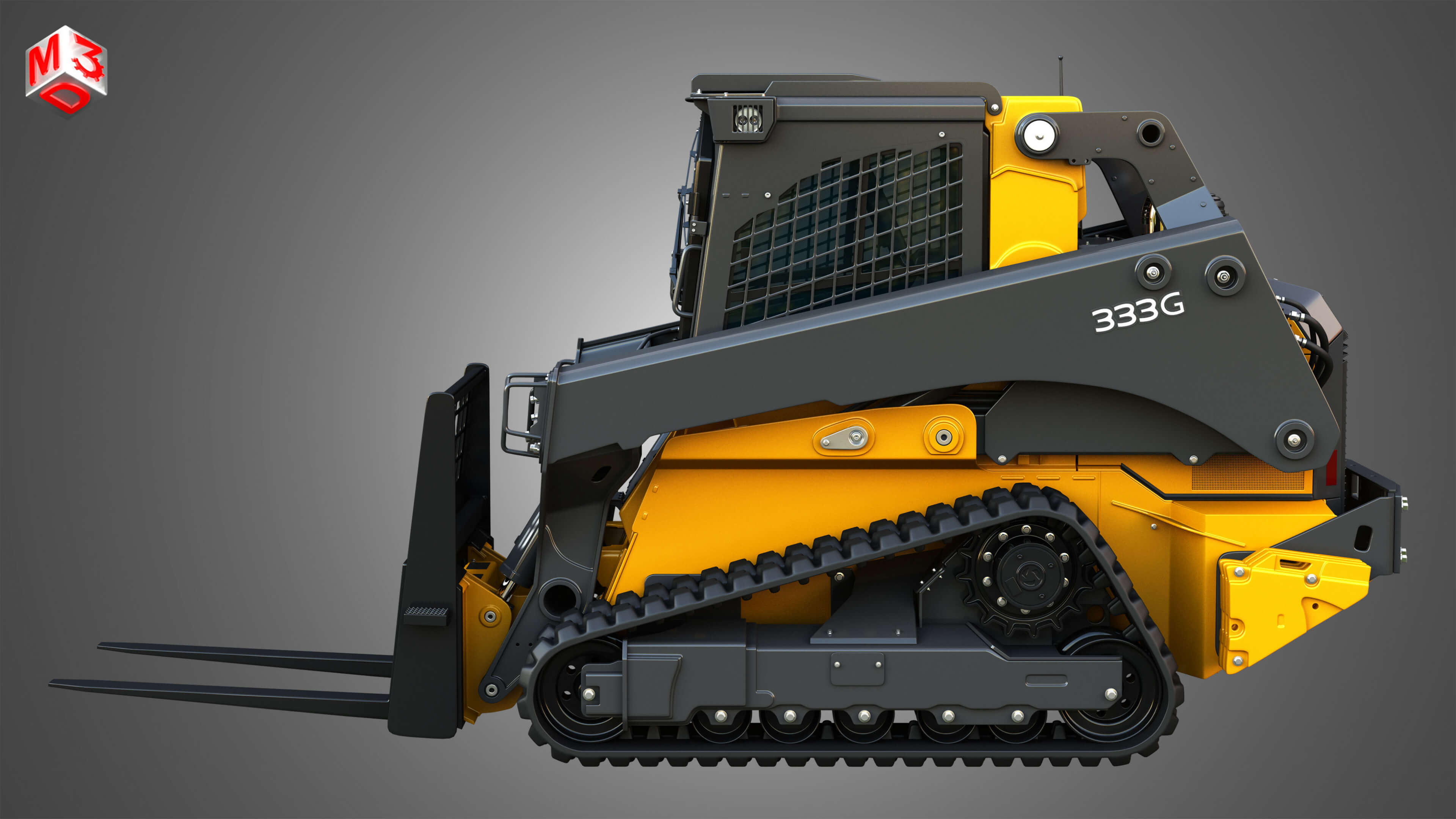 333G Compact Track Loader - Pallet Fork 3D Model by Markos3d