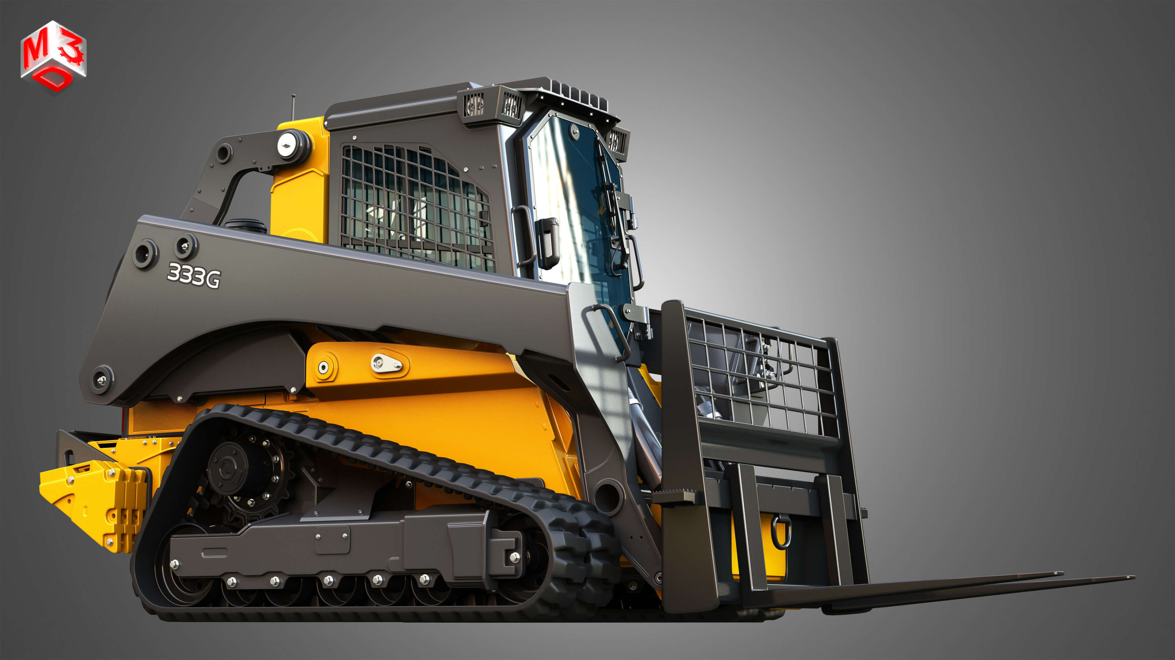 333G Compact Track Loader - Pallet Fork 3D Model by Markos3d