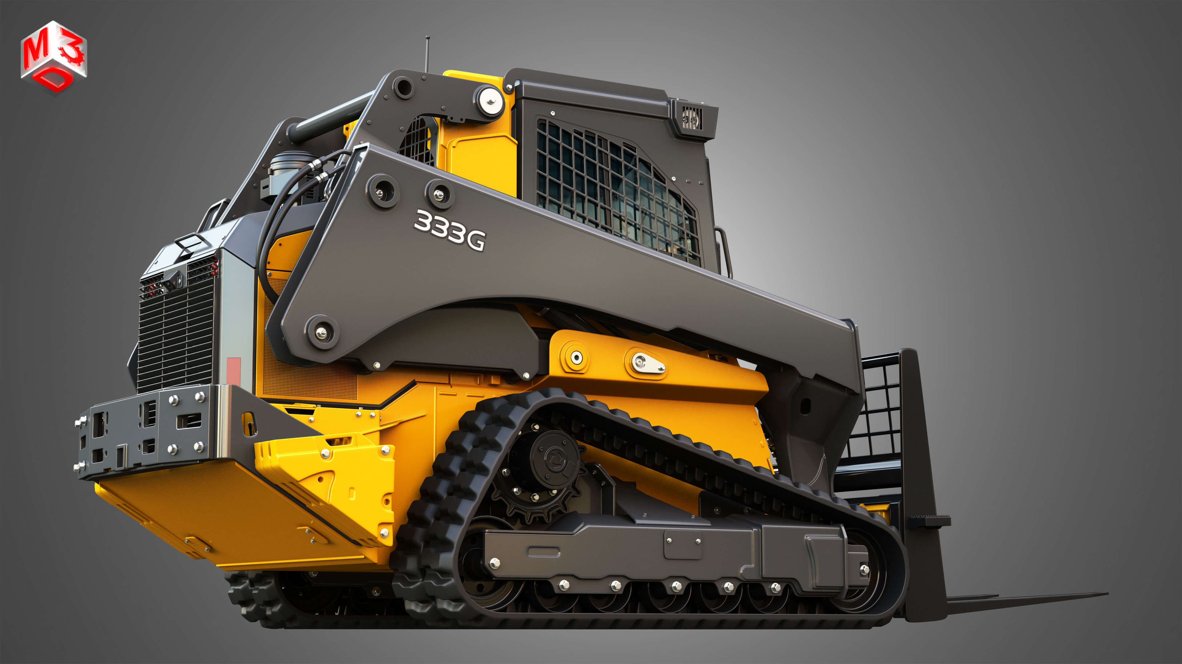 333G Compact Track Loader - Pallet Fork 3D Model by Markos3d
