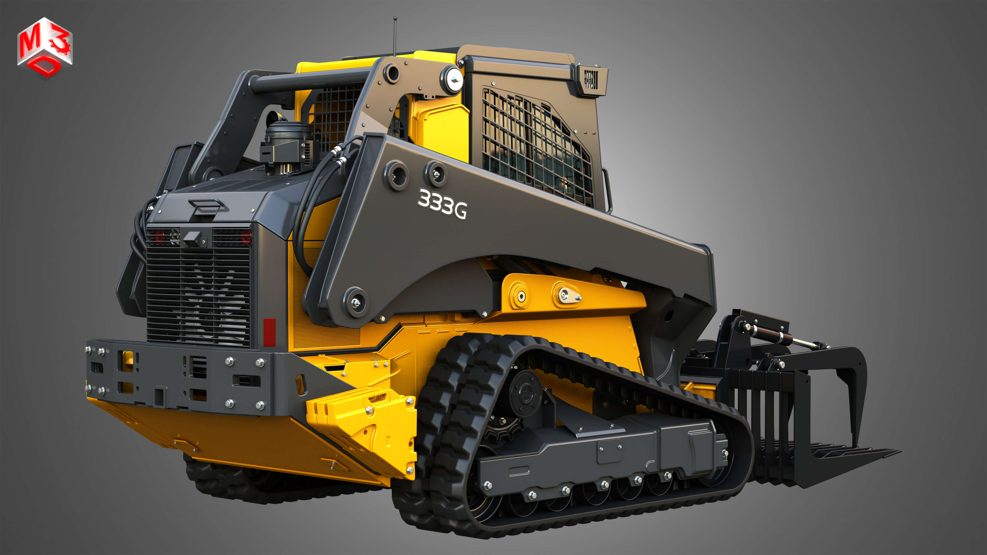 333G Compact Track Loader - Rock Grapple 3D Model by Markos3d