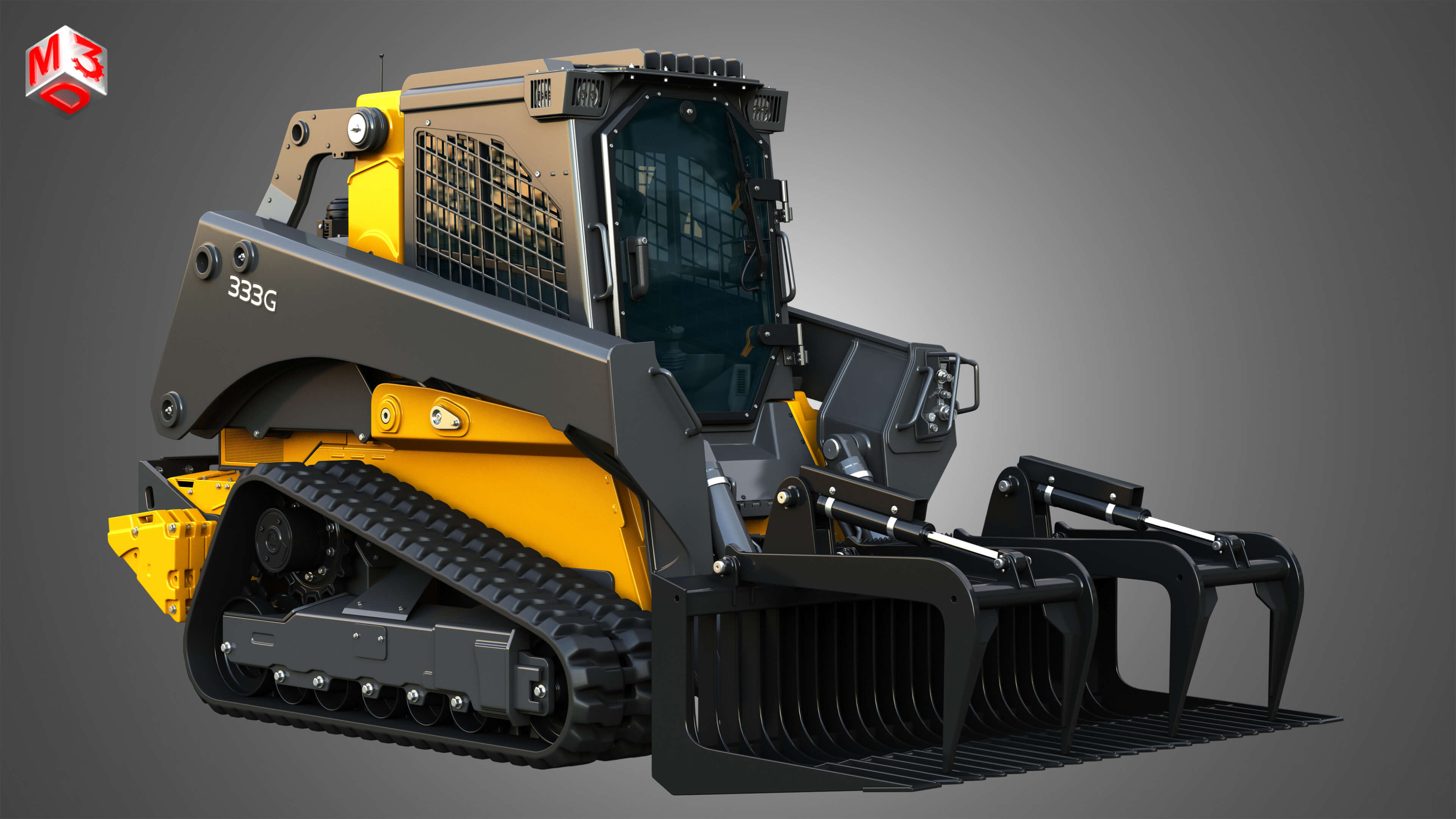 333G Compact Track Loader - Rock Grapple 3D Model by Markos3d