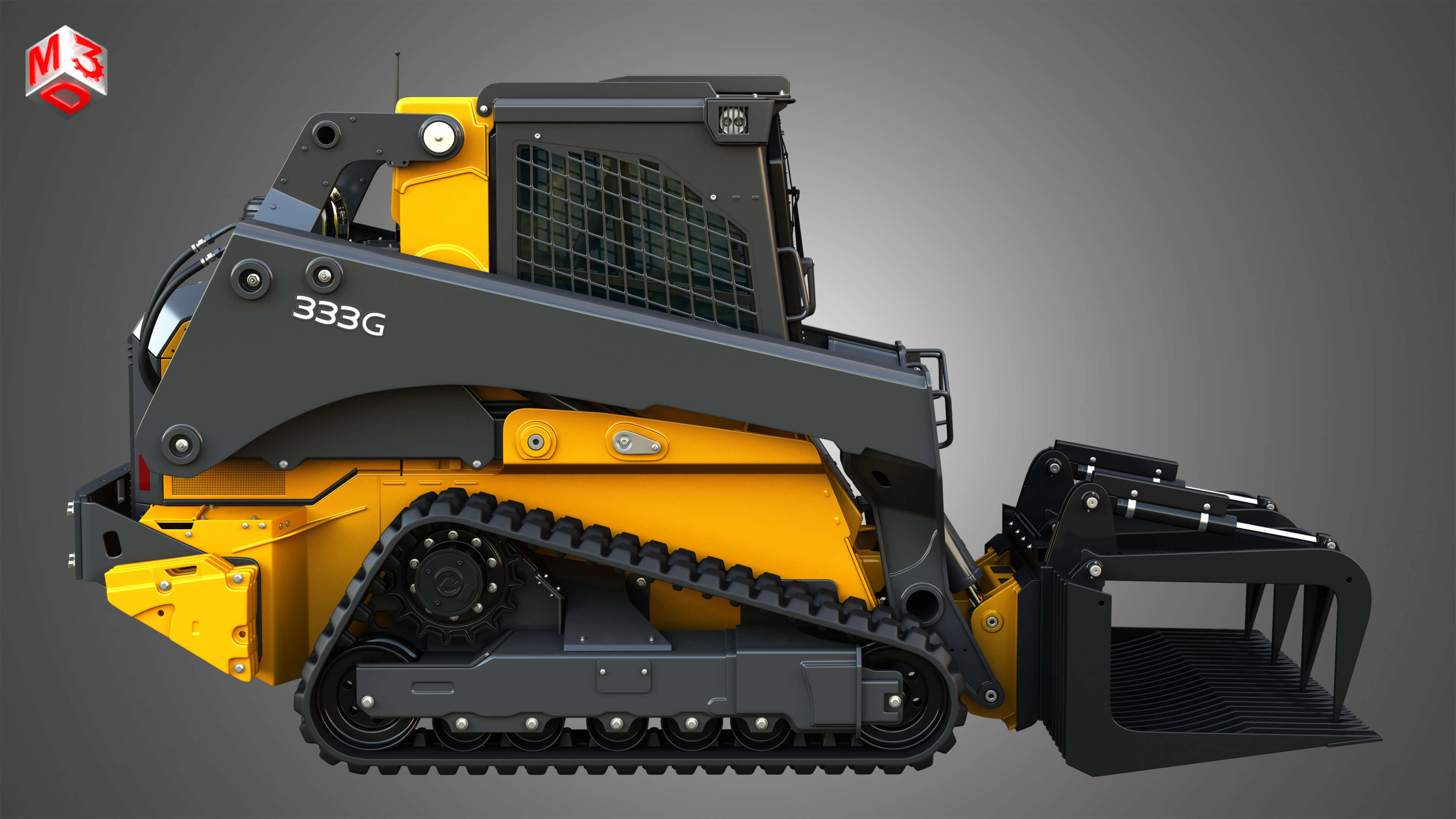 333G Compact Track Loader - Rock Grapple 3D Model by Markos3d