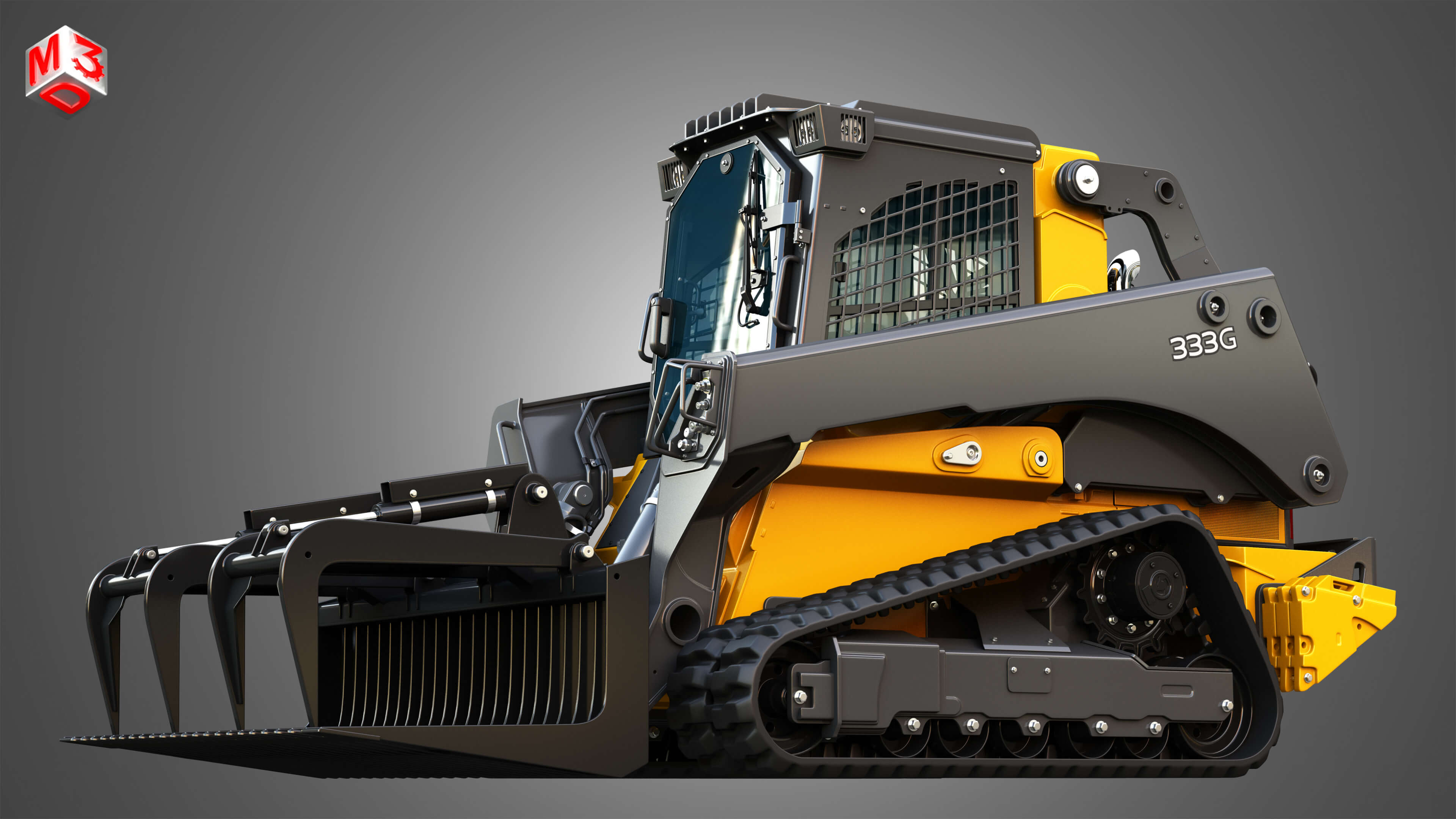 333G Compact Track Loader - Rock Grapple 3D Model by Markos3d