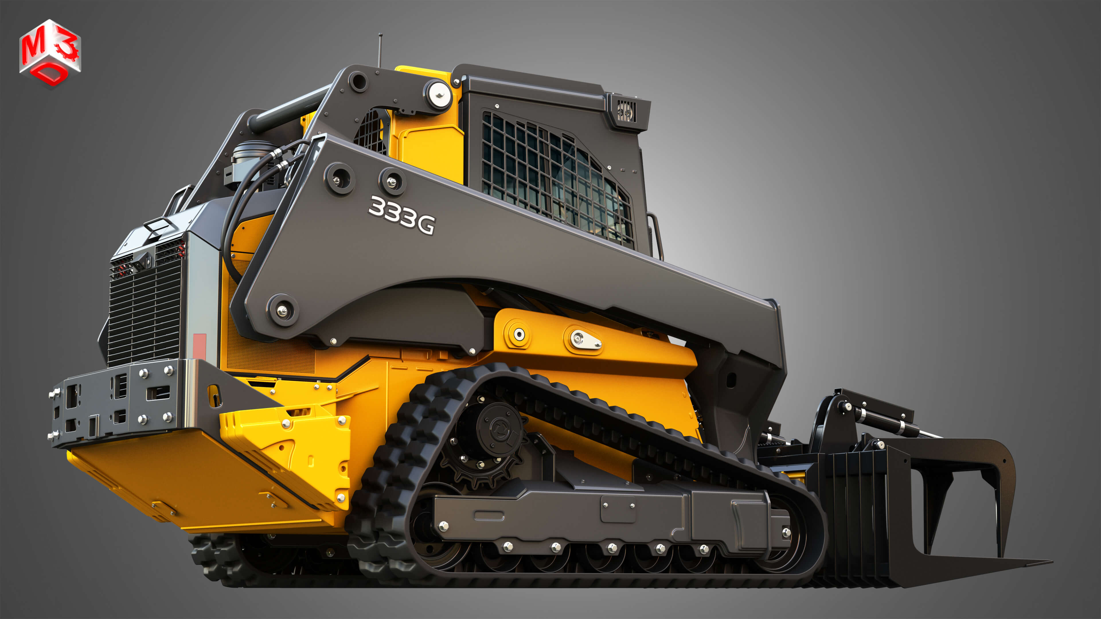 333G Compact Track Loader - Rock Grapple 3D Model by Markos3d