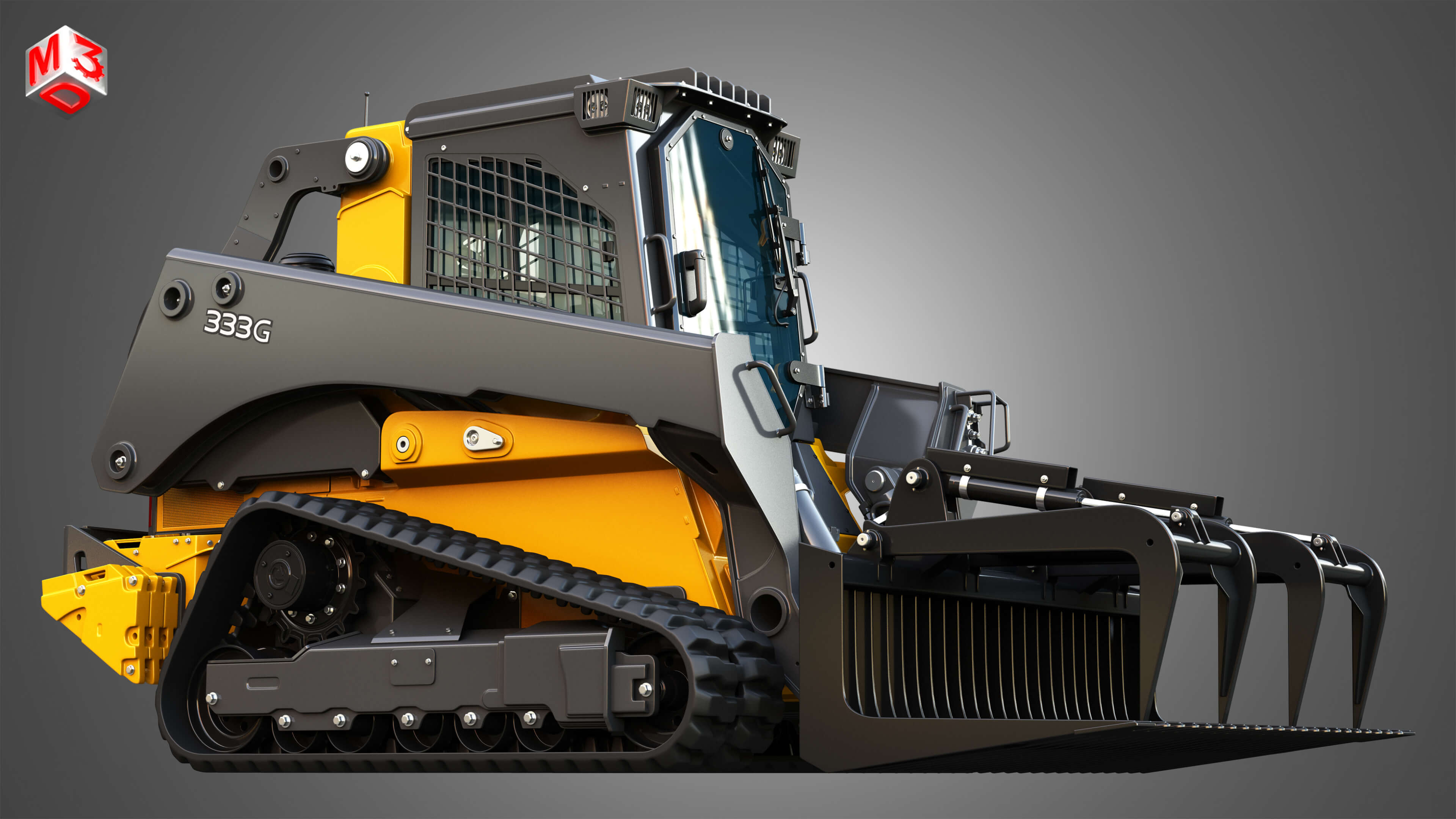 333G Compact Track Loader - Rock Grapple 3D Model by Markos3d