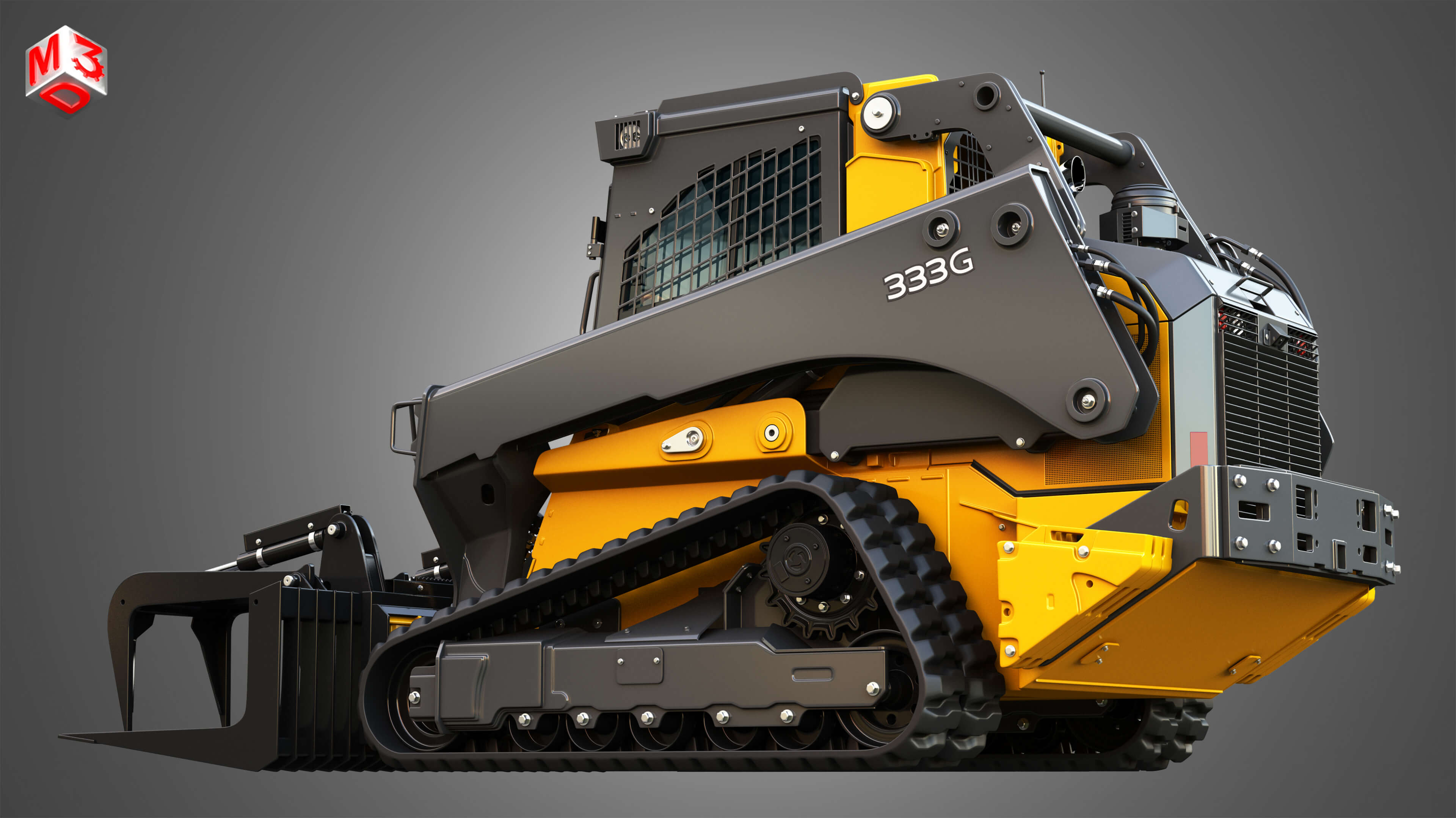 333G Compact Track Loader - Rock Grapple 3D Model by Markos3d