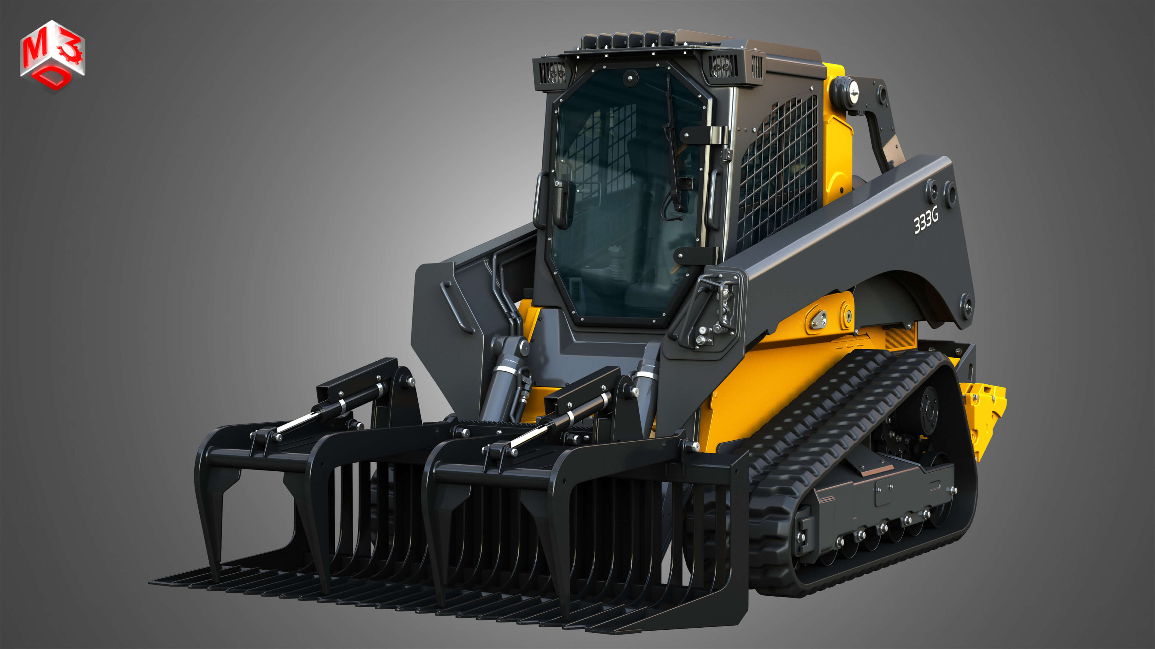 333G Compact Track Loader - Rock Grapple 3D Model by Markos3d
