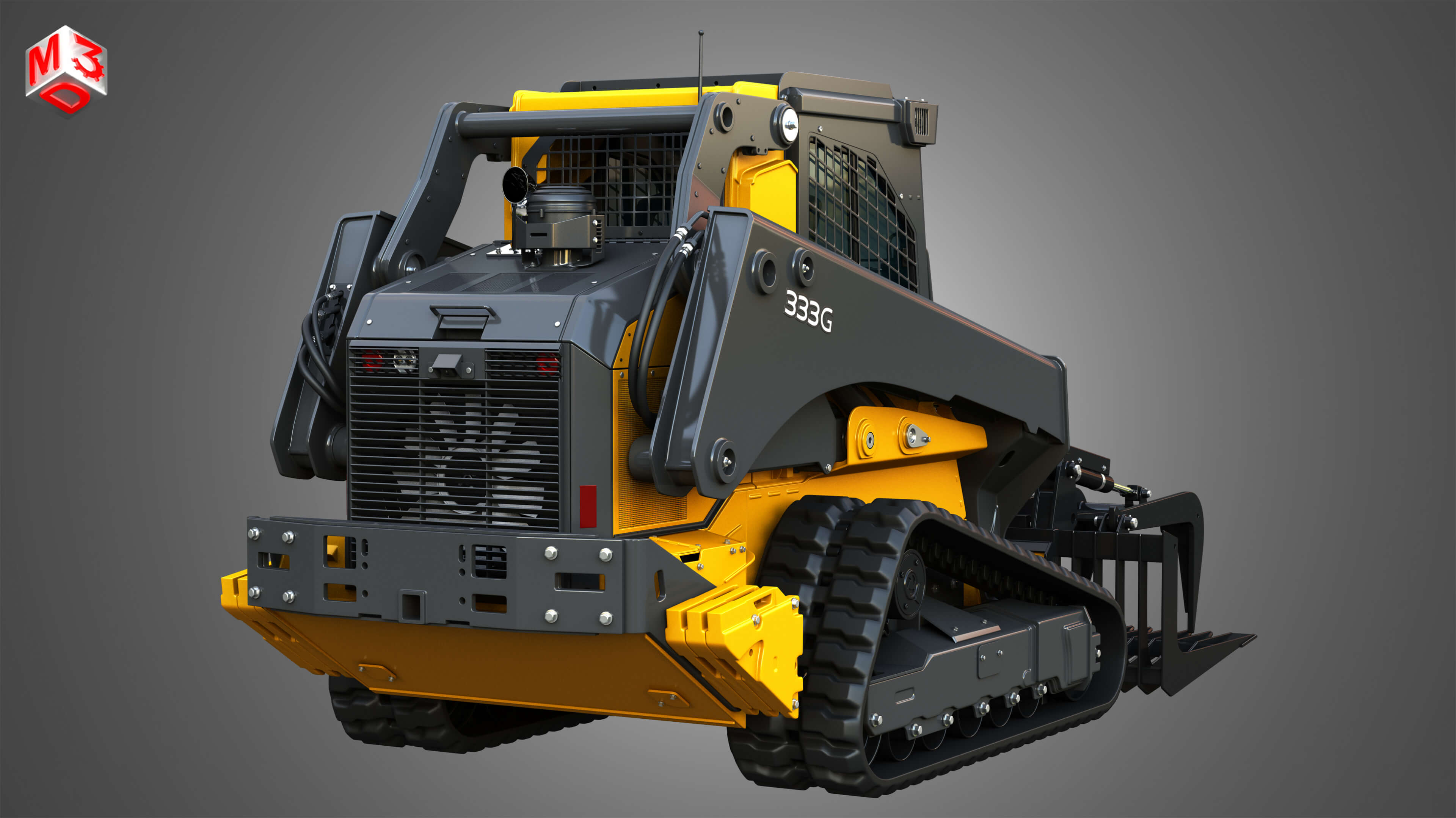 333G Compact Track Loader - Rock Grapple 3D Model by Markos3d