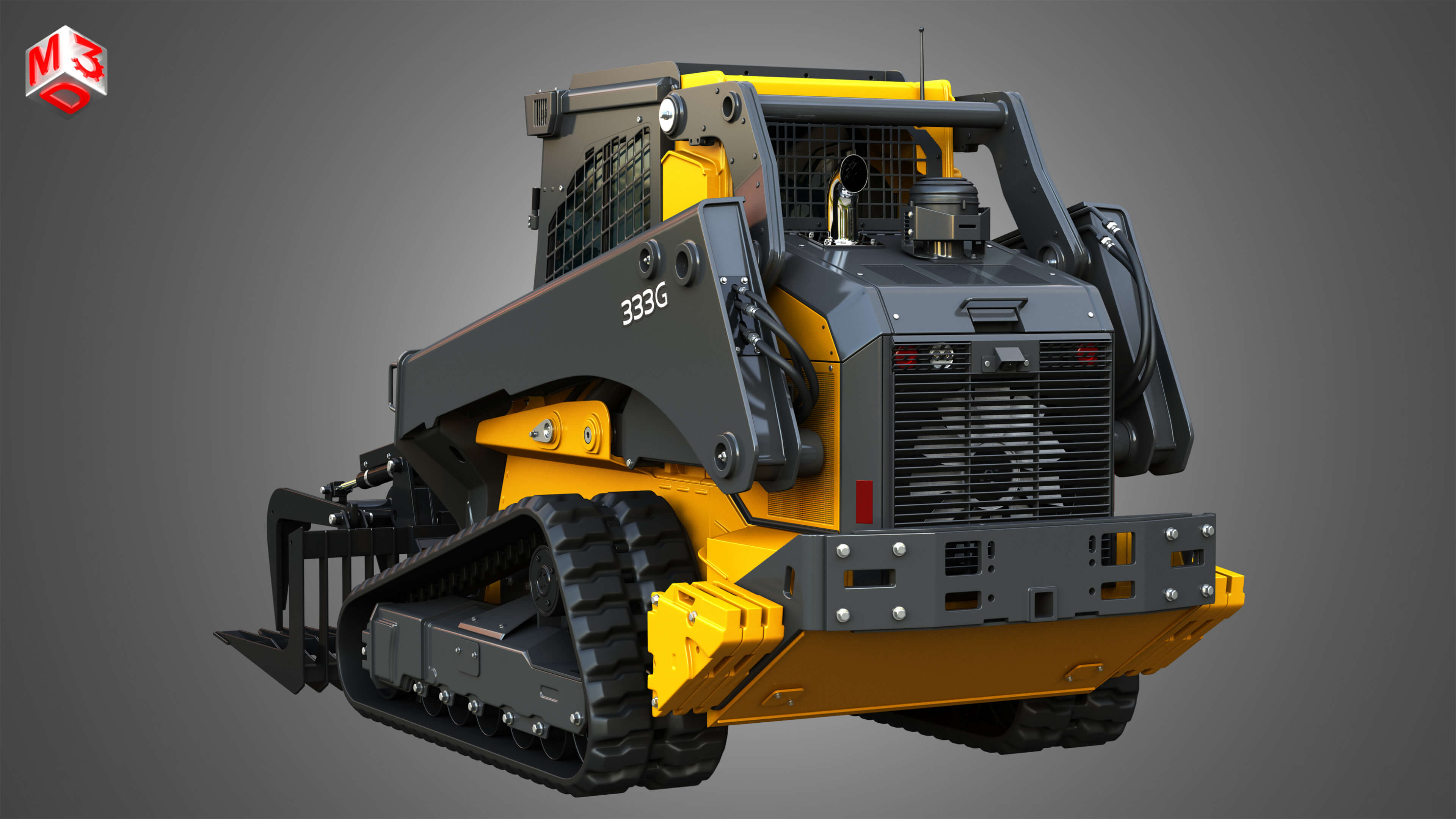333G Compact Track Loader - Rock Grapple 3D Model by Markos3d