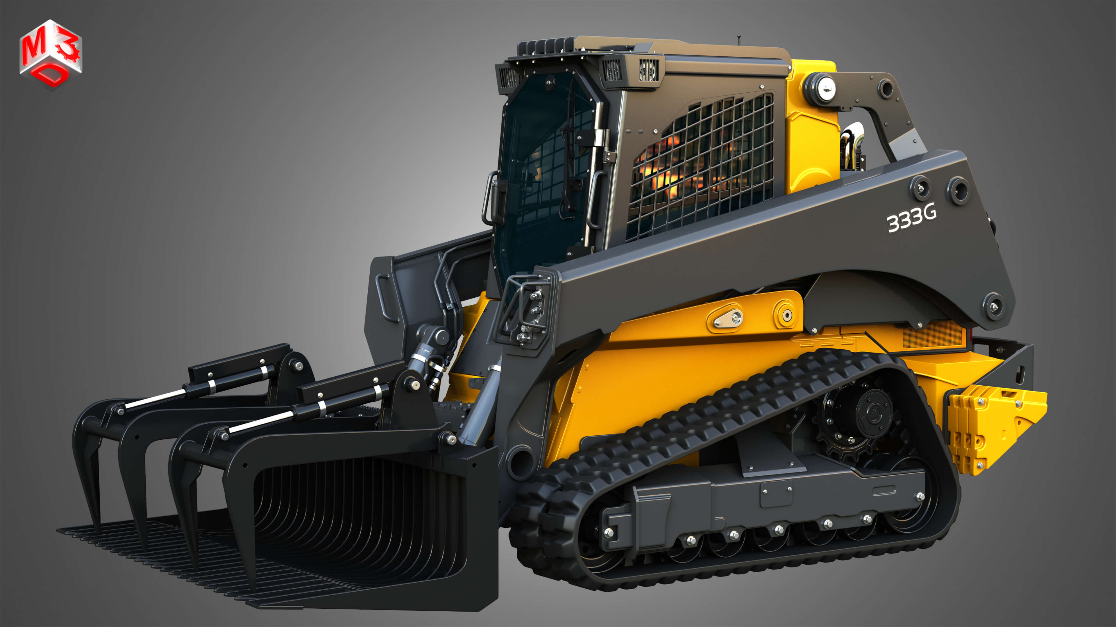333G Compact Track Loader - Rock Grapple 3D Model by Markos3d