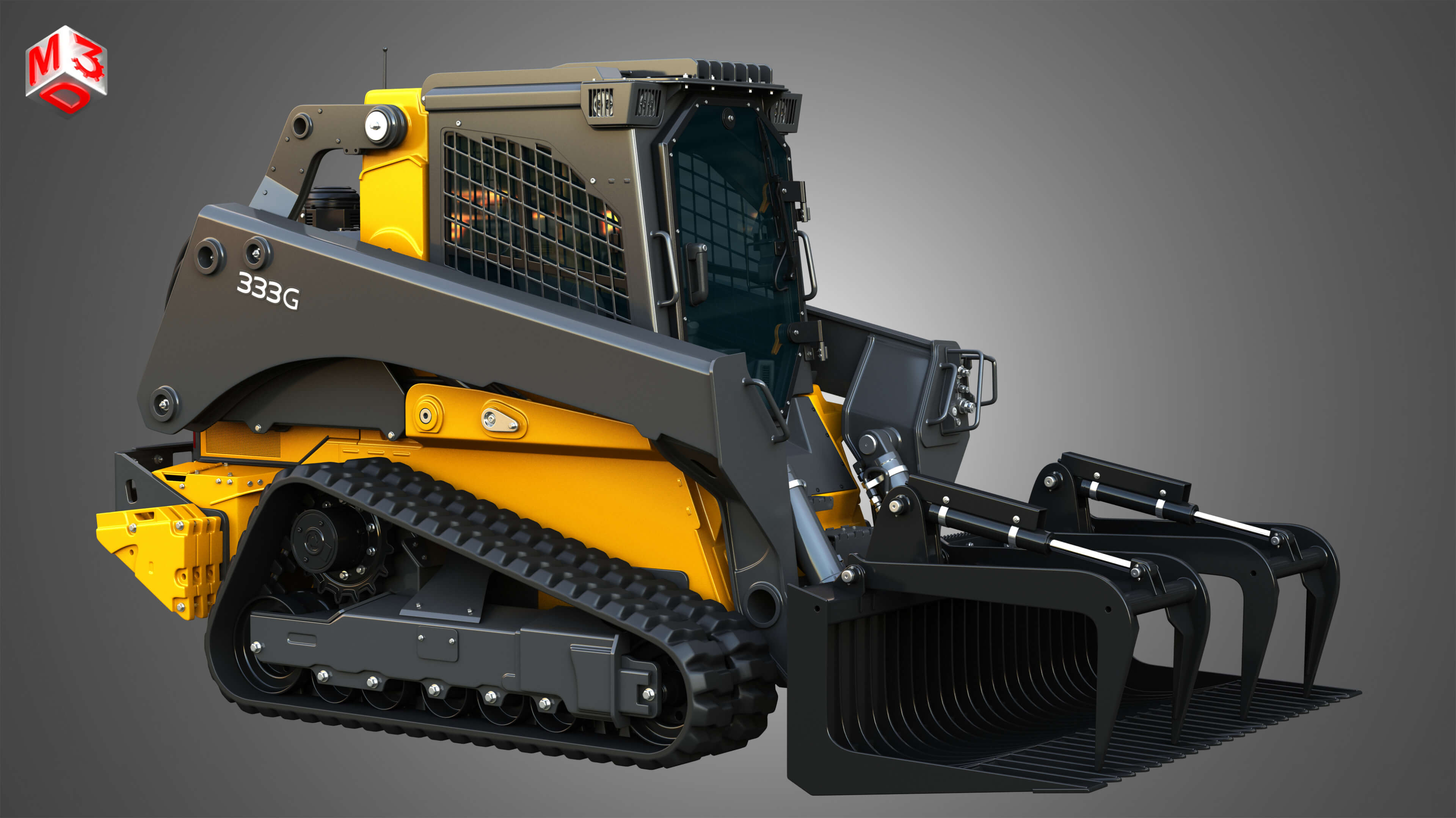 333G Compact Track Loader - Rock Grapple 3D Model by Markos3d