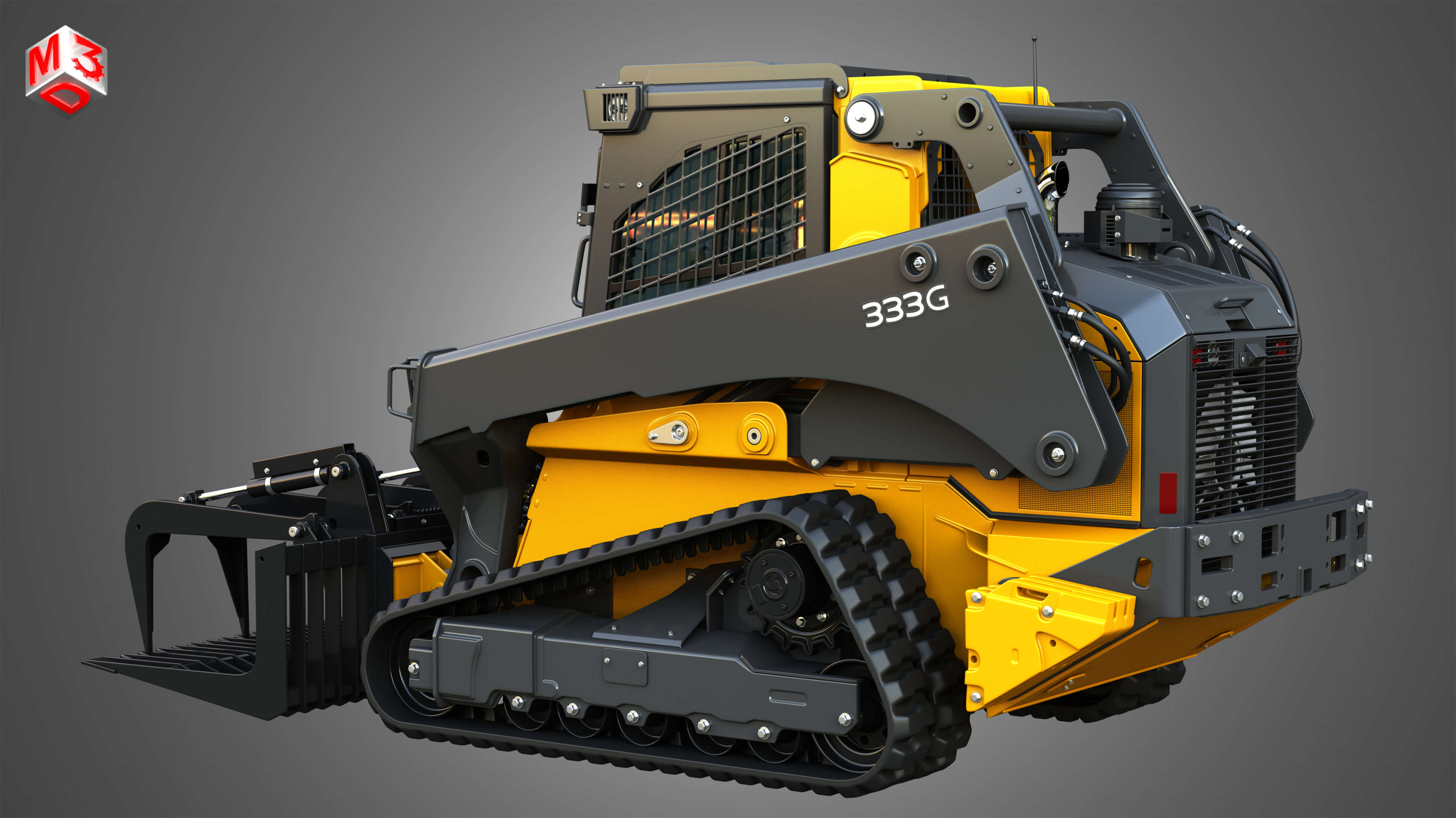 333G Compact Track Loader - Rock Grapple 3D Model by Markos3d