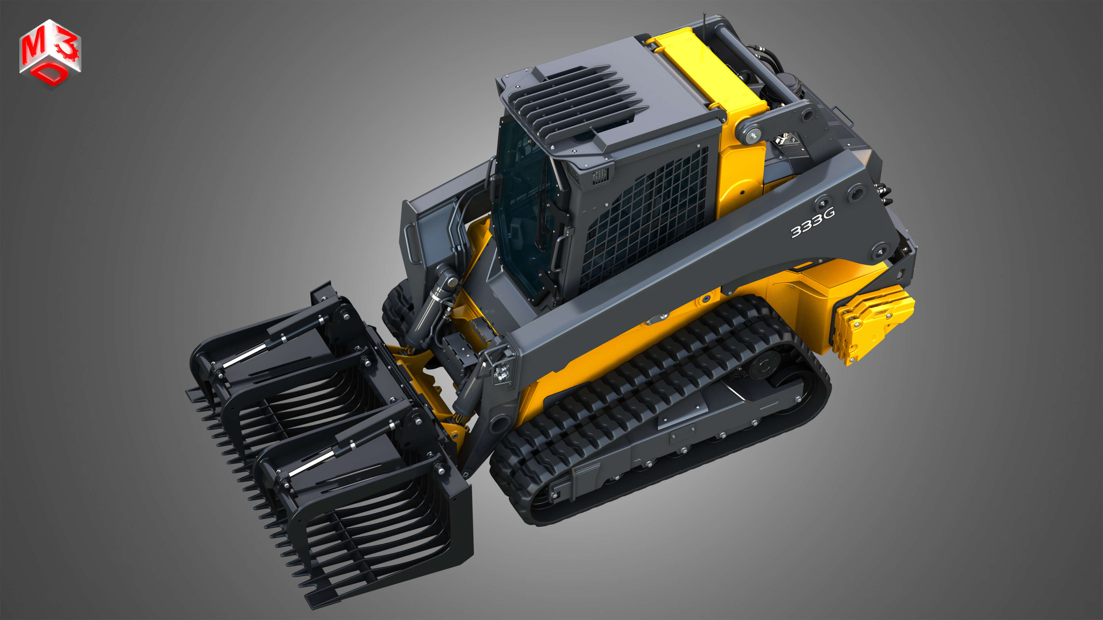 333G Compact Track Loader - Rock Grapple 3D Model by Markos3d