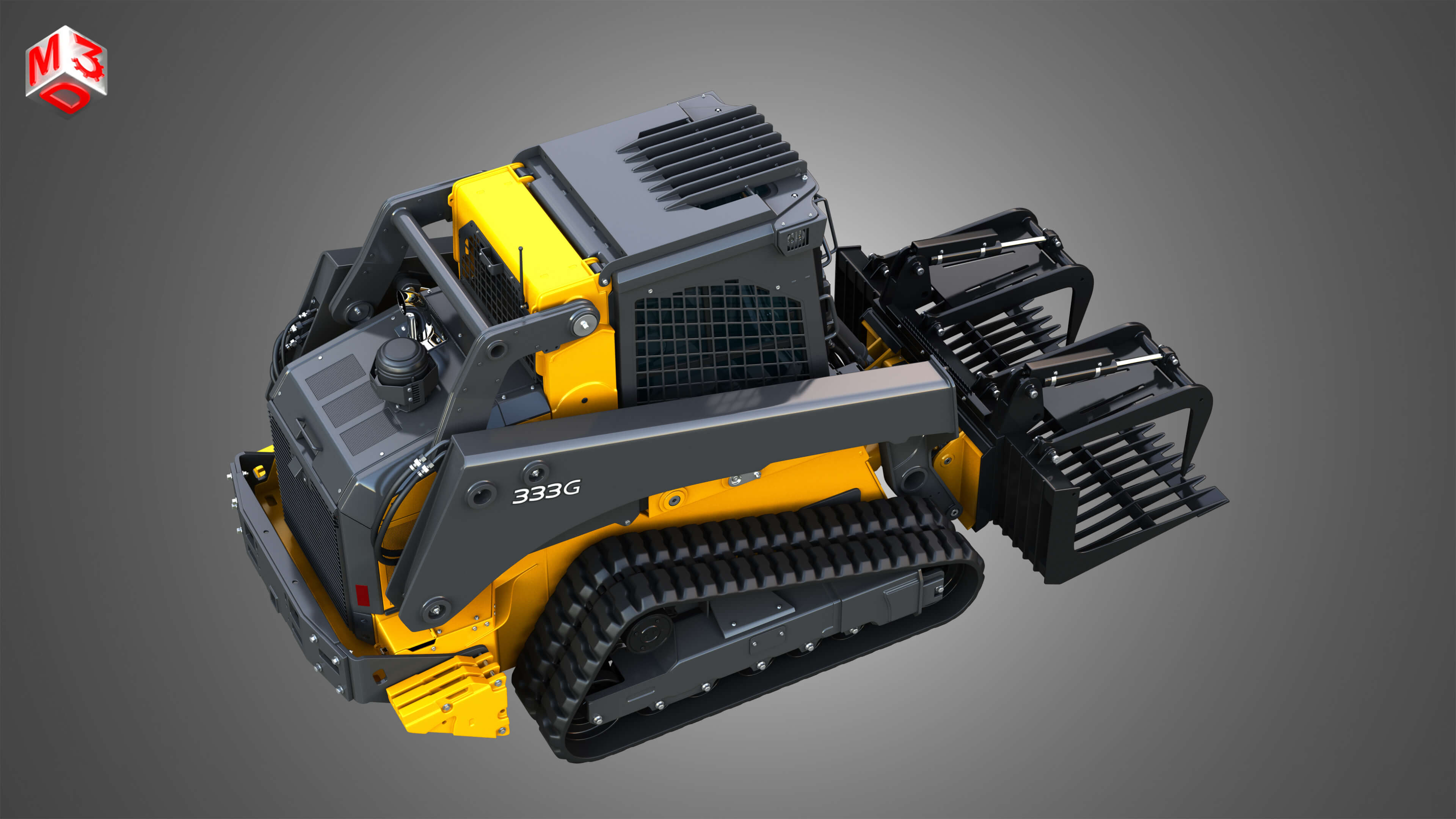 333G Compact Track Loader - Rock Grapple 3D Model by Markos3d