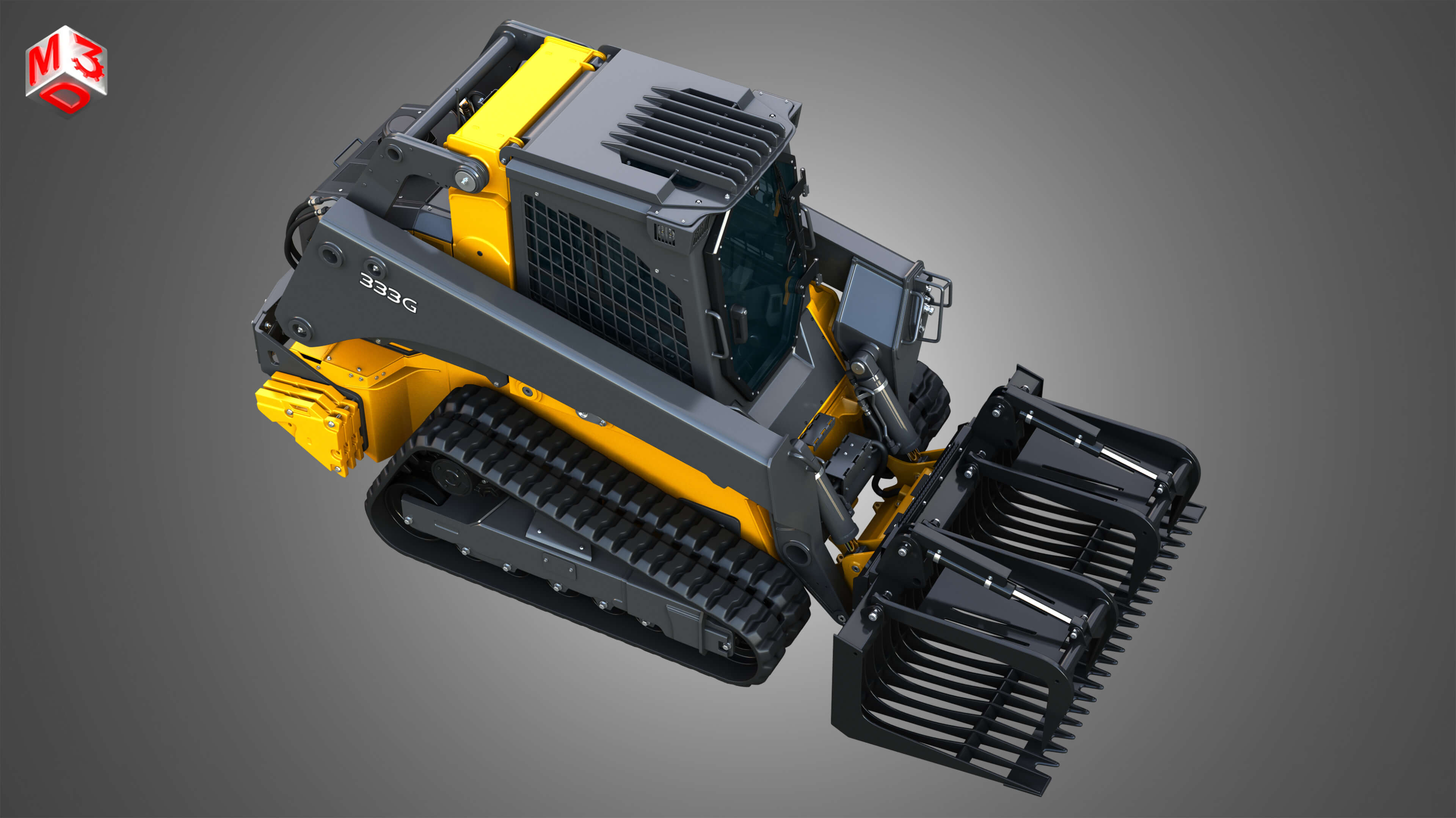 333G Compact Track Loader - Rock Grapple 3D Model by Markos3d