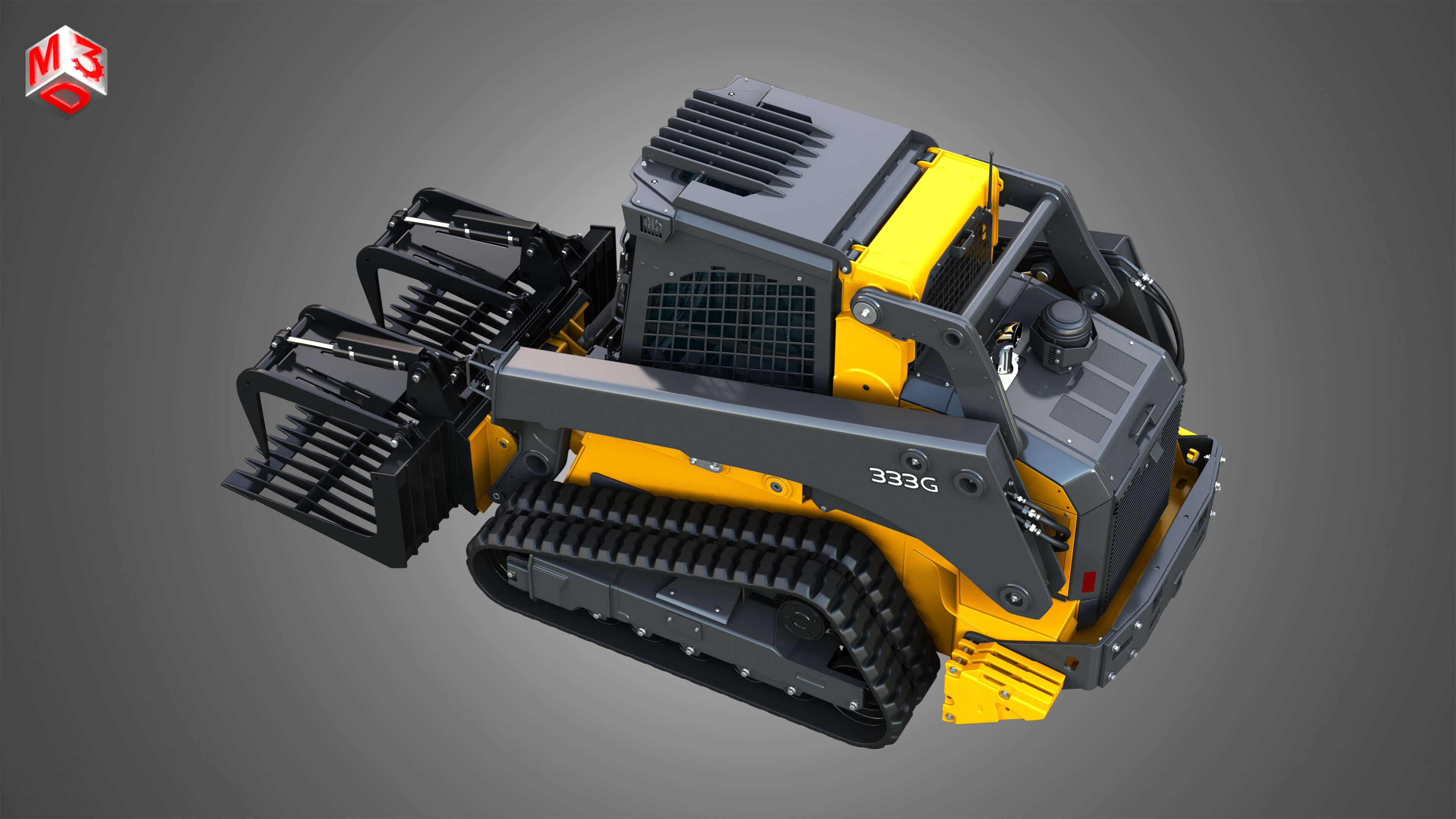 333G Compact Track Loader - Rock Grapple 3D Model by Markos3d