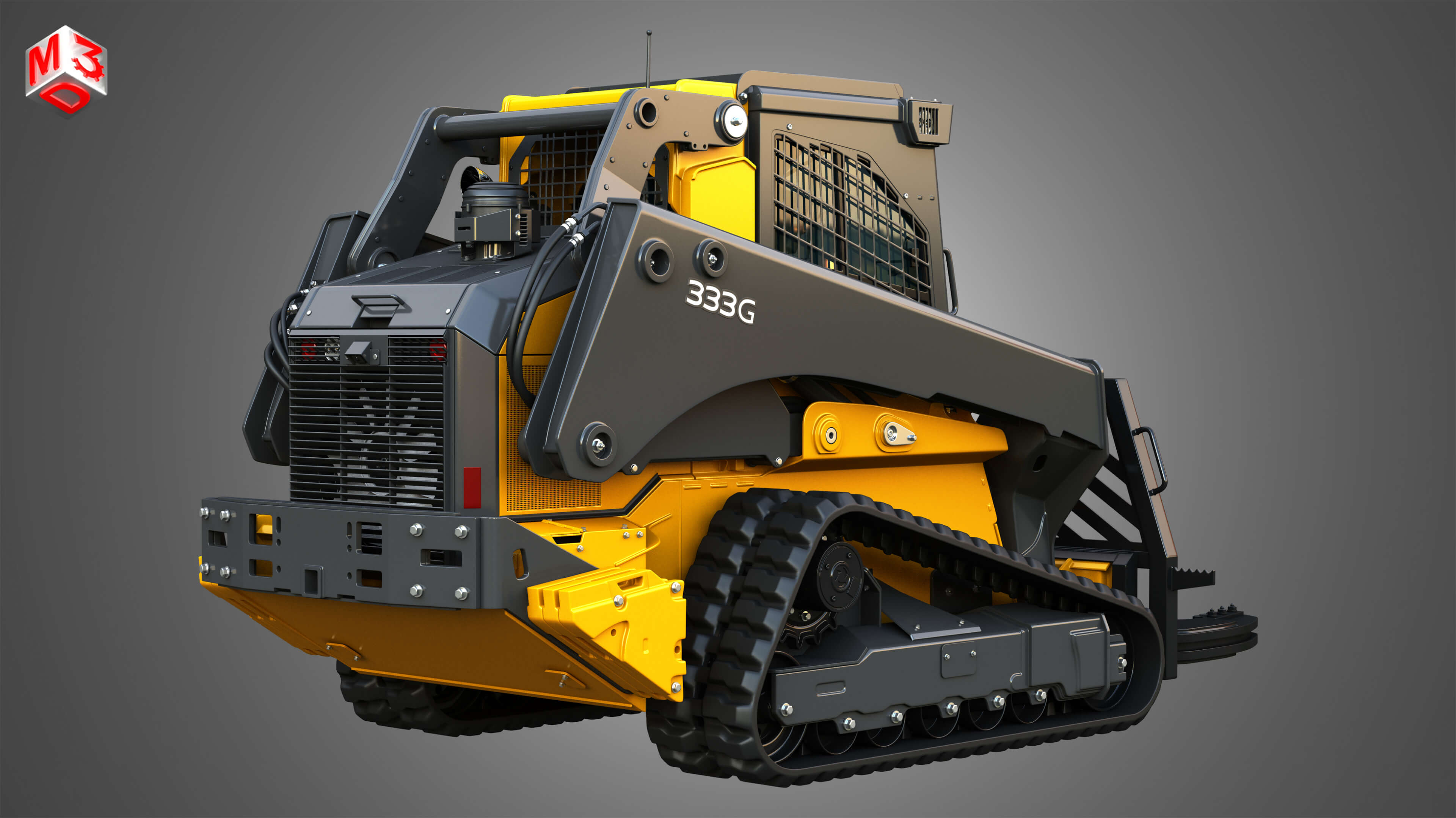 333G Compact Track Loader With Forestry Package - Tree Shear 3D Model ...