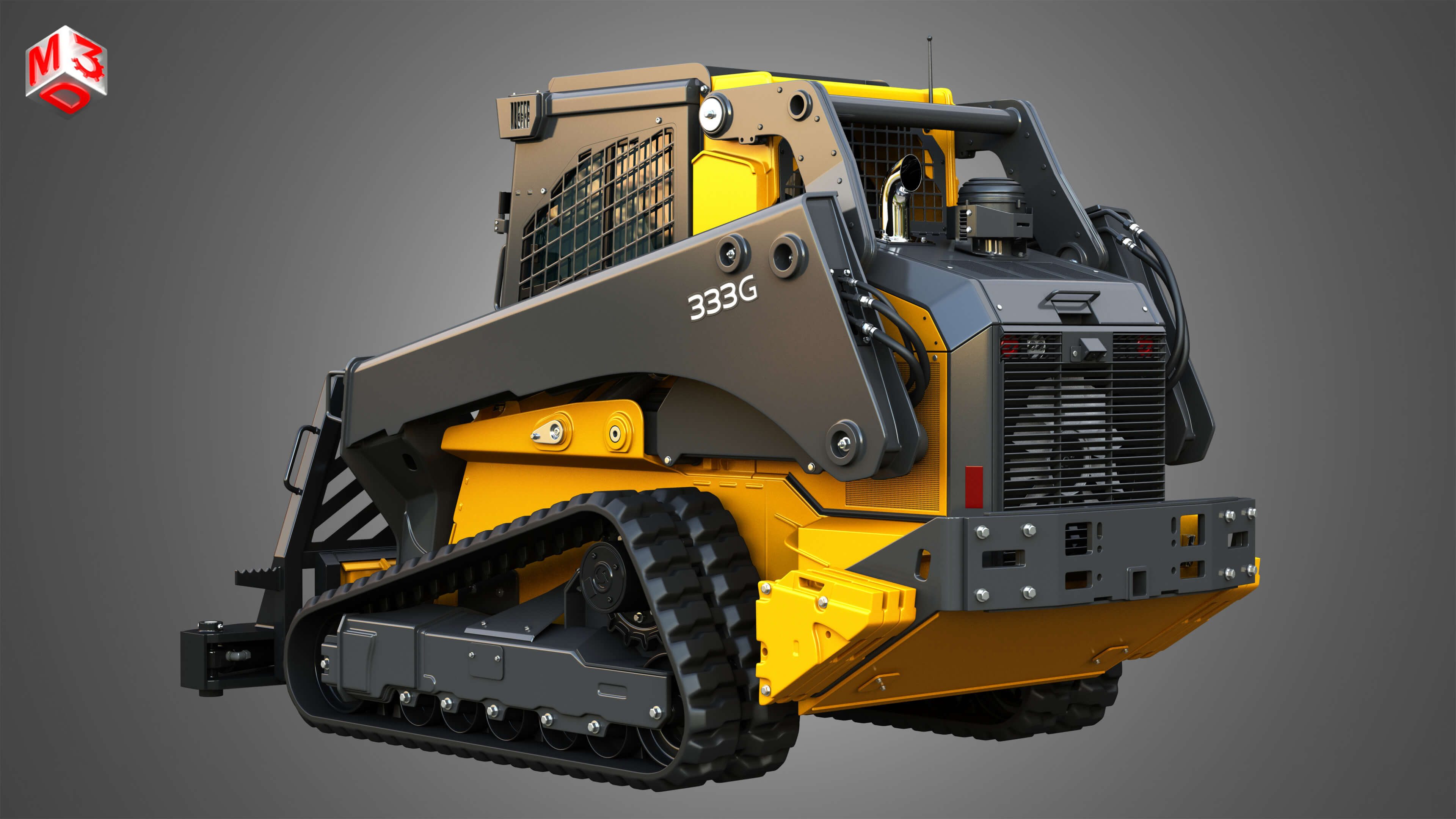 333G Compact Track Loader With Forestry Package - Tree Shear 3D Model ...