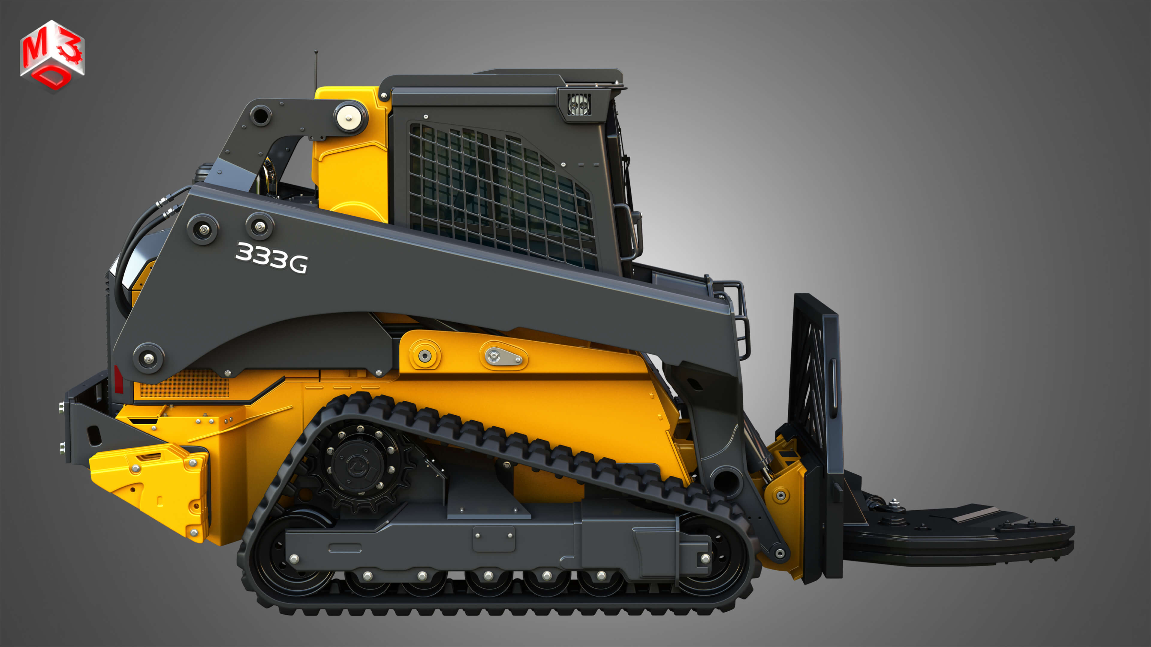 333G Compact Track Loader With Forestry Package - Tree Shear 3D Model ...