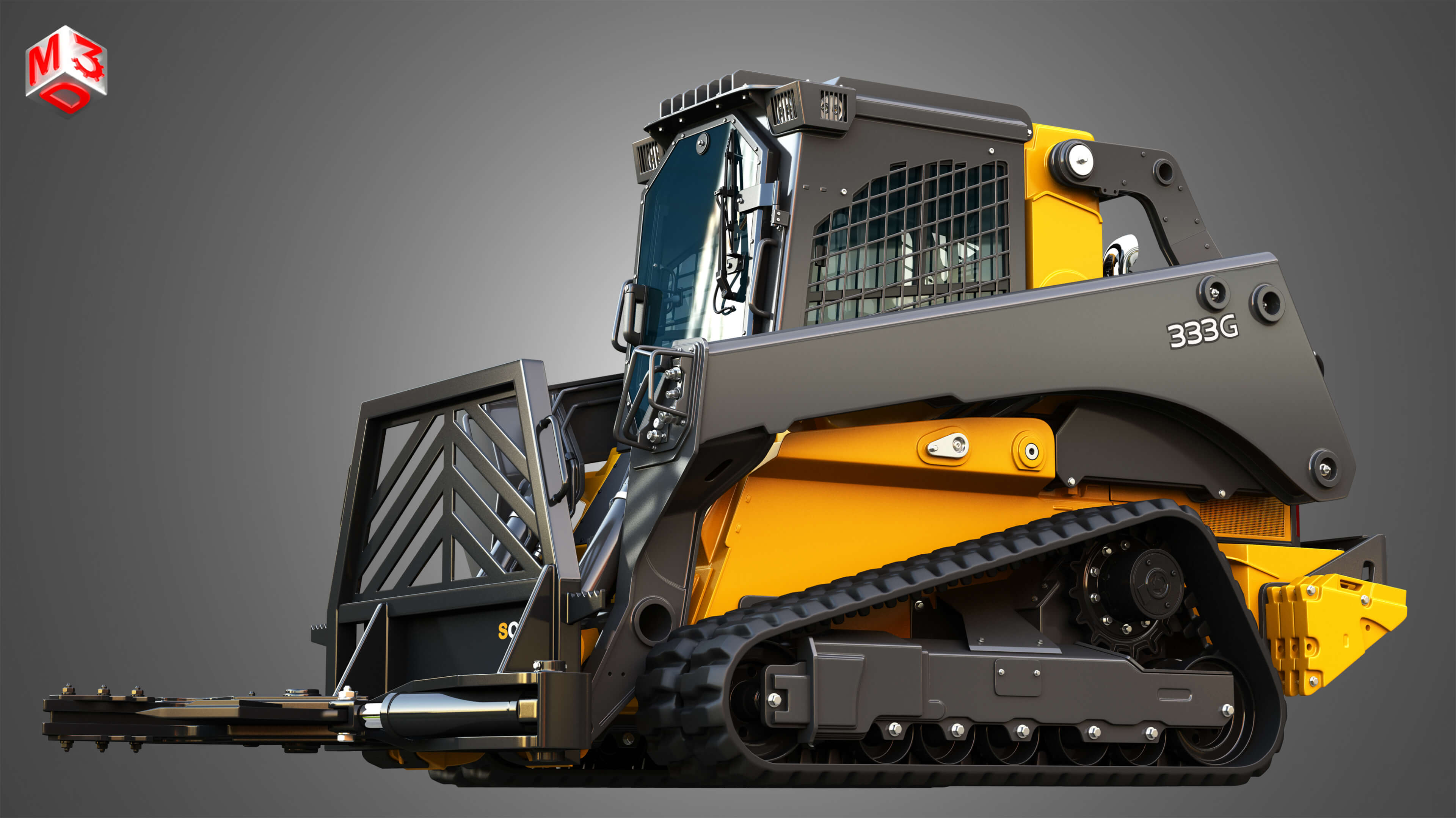 333G Compact Track Loader With Forestry Package - Tree Shear 3D Model by Markos3d