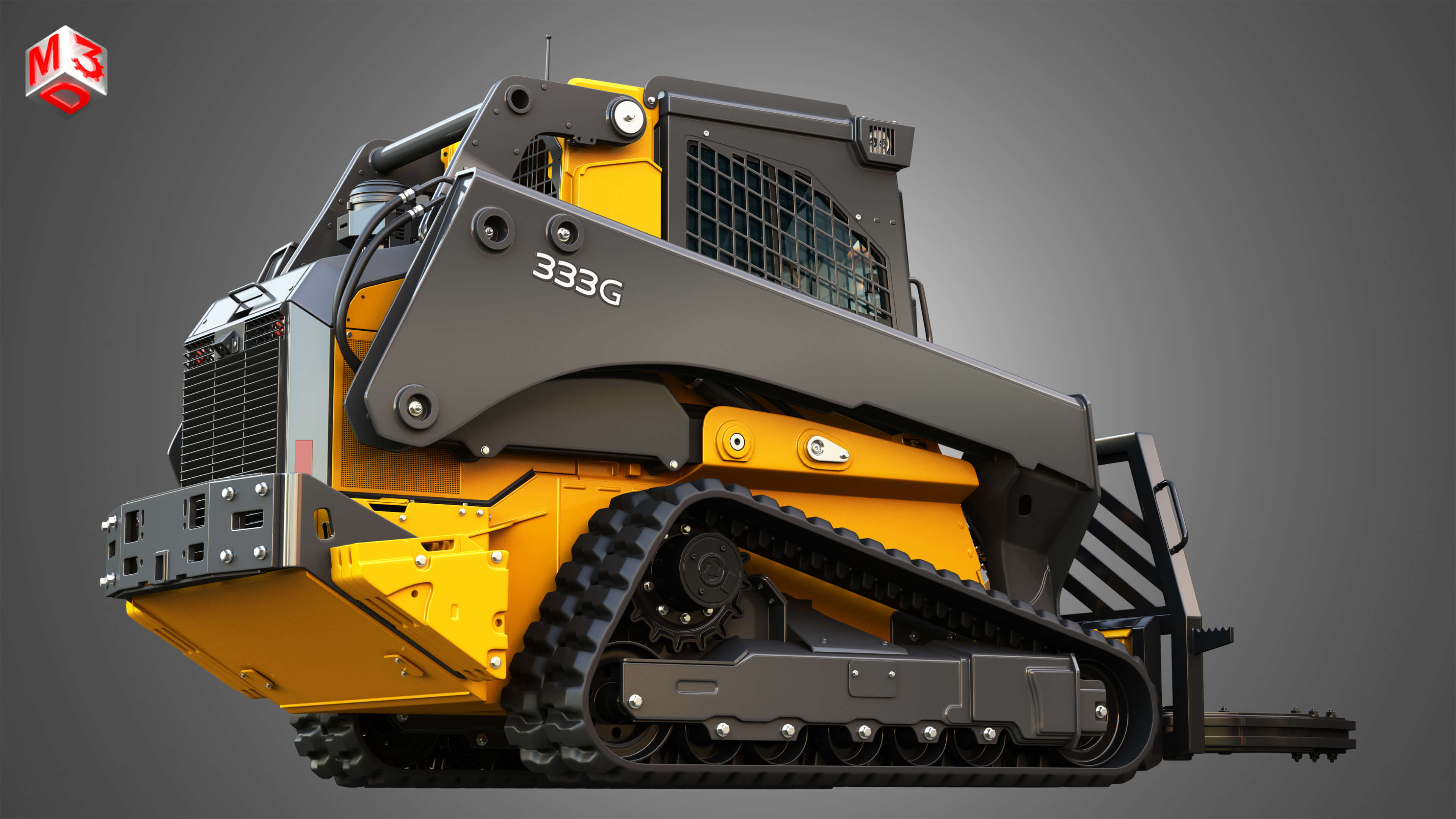 333G Compact Track Loader With Forestry Package - Tree Shear 3D Model ...