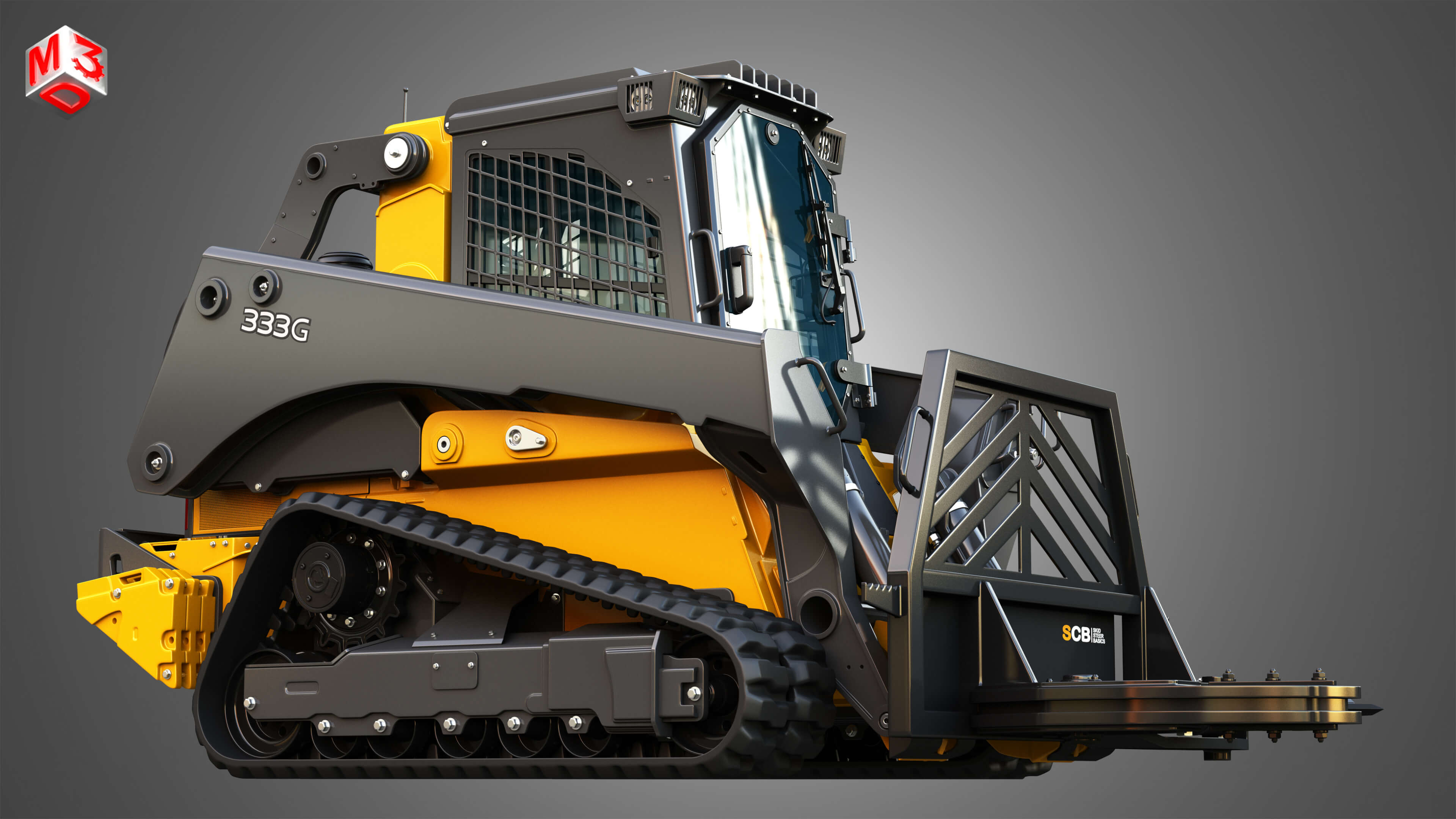 333G Compact Track Loader With Forestry Package - Tree Shear 3D Model ...