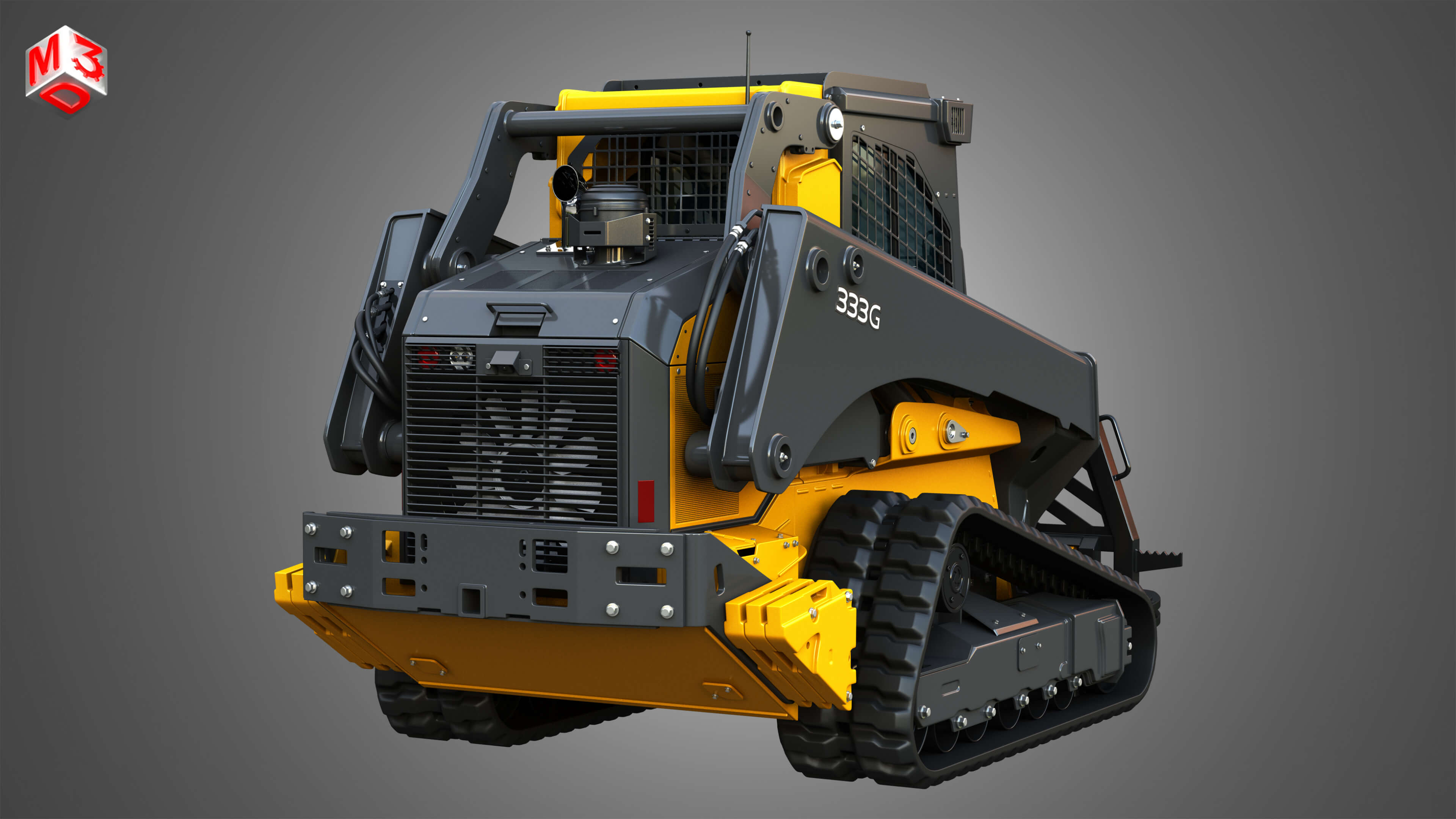 333G Compact Track Loader With Forestry Package - Tree Shear 3D Model ...