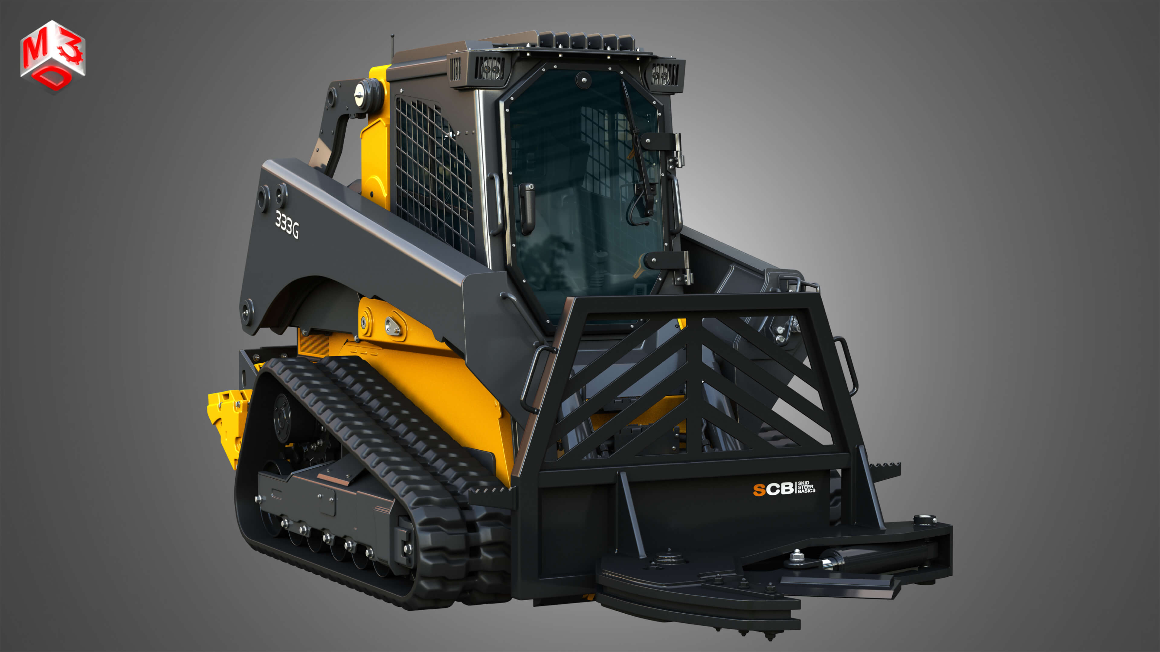 333G Compact Track Loader With Forestry Package - Tree Shear 3D Model ...