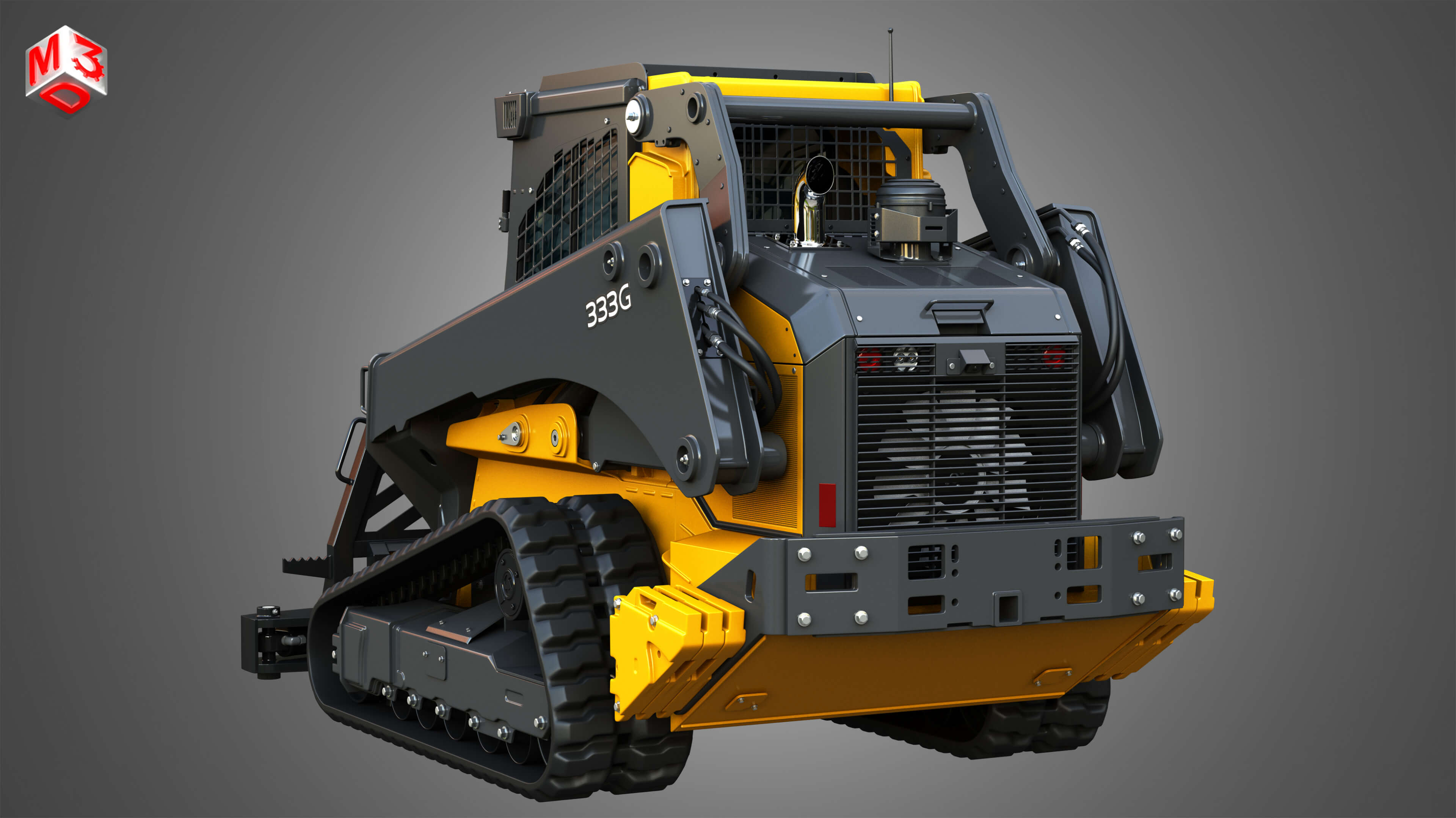 333G Compact Track Loader With Forestry Package - Tree Shear 3D Model ...