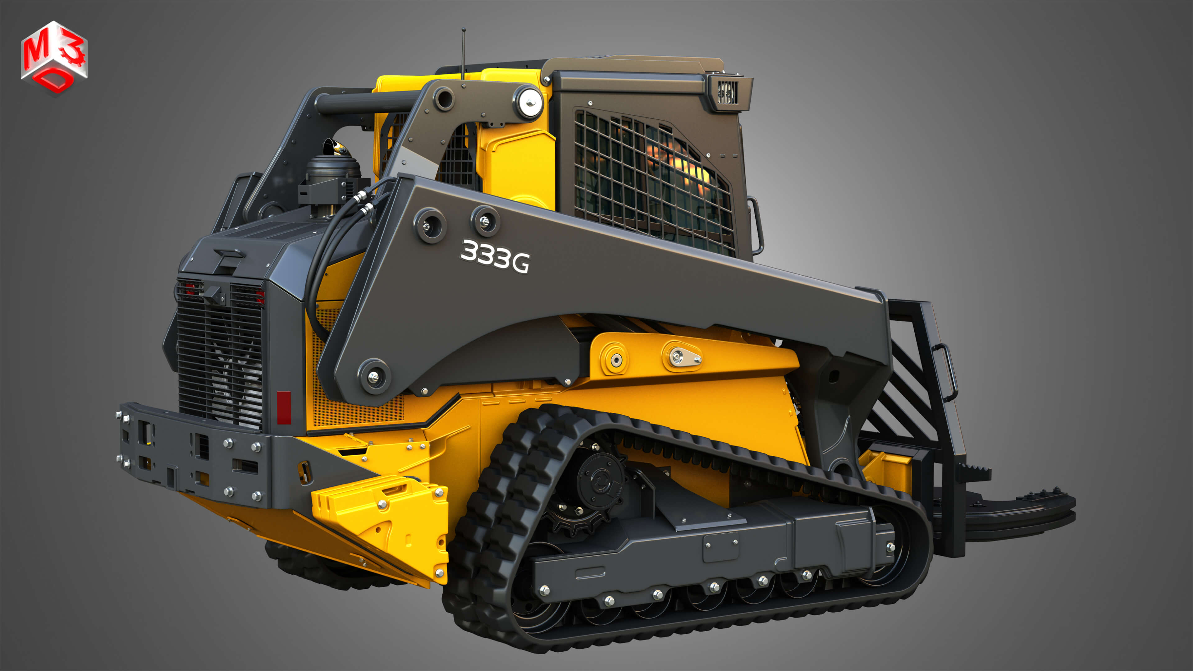 333G Compact Track Loader With Forestry Package - Tree Shear 3D Model ...