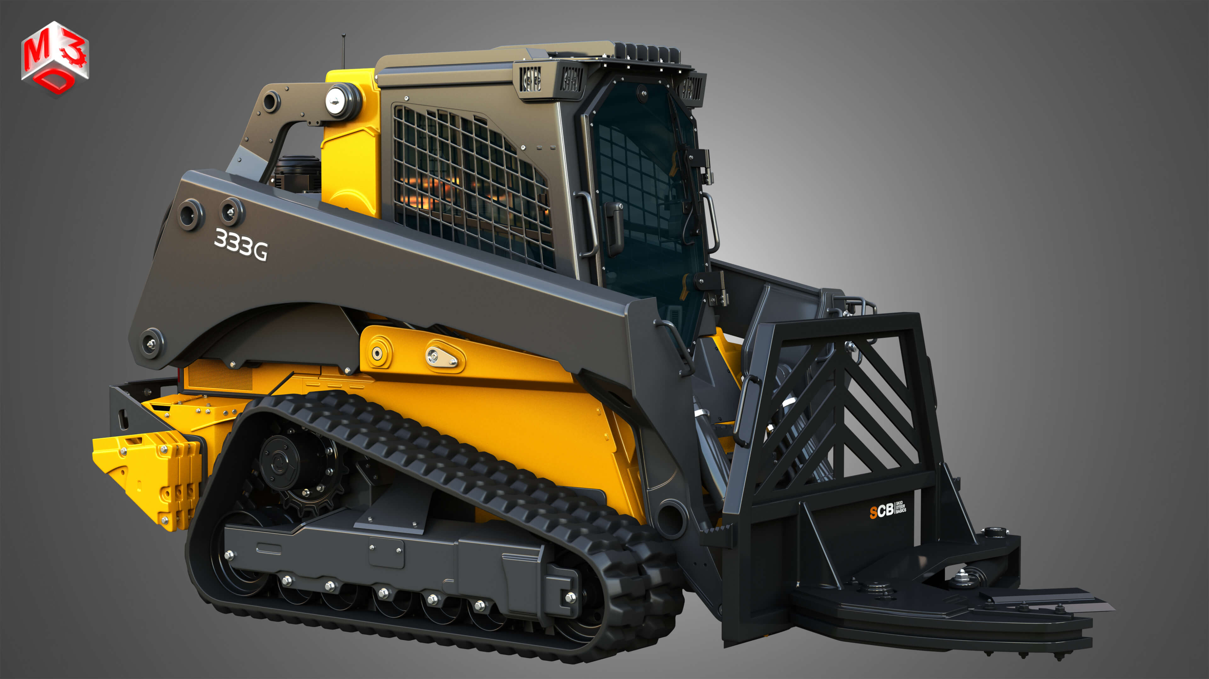 333G Compact Track Loader With Forestry Package - Tree Shear 3D Model ...