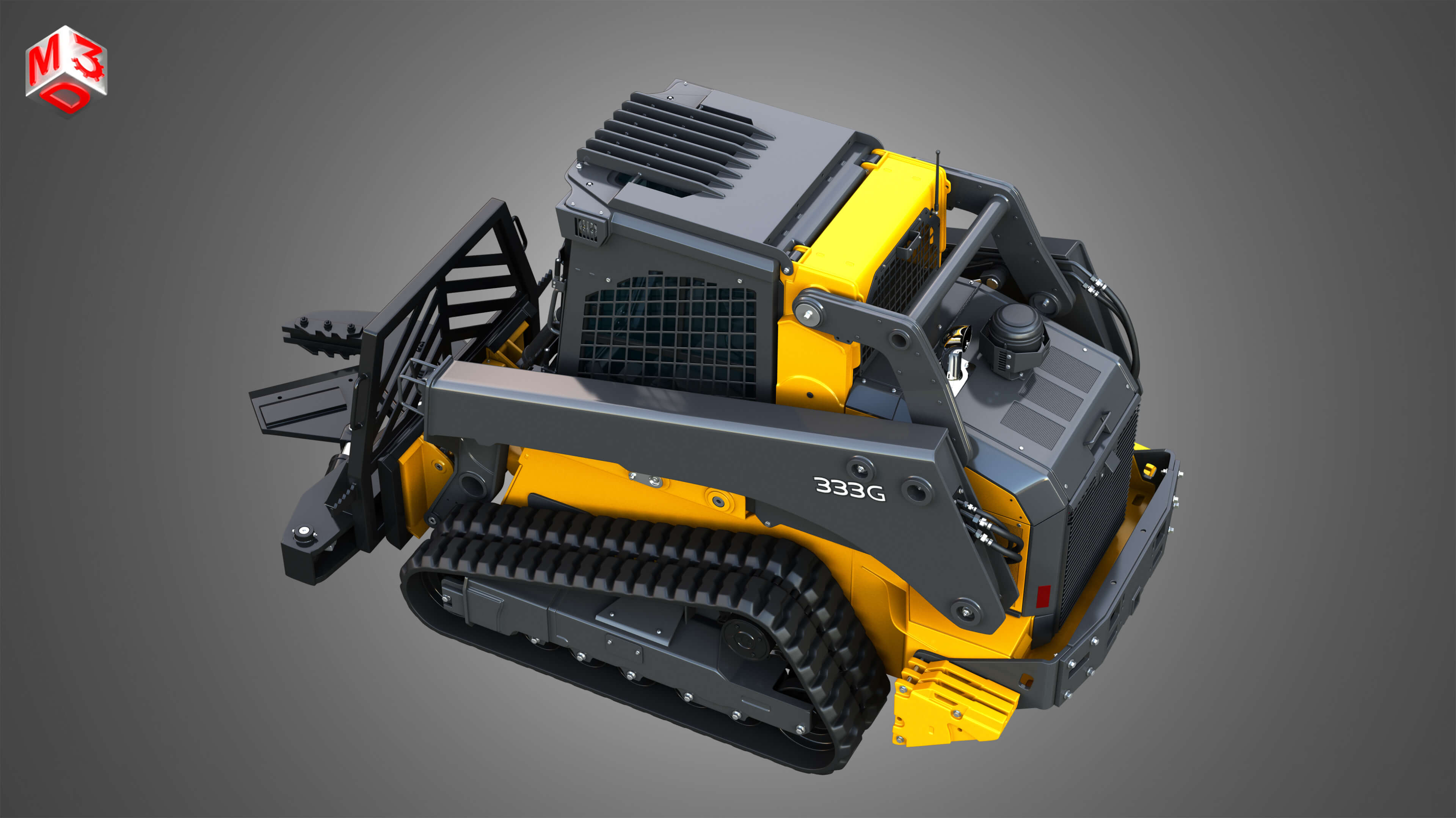 333G Compact Track Loader With Forestry Package - Tree Shear 3D Model by Markos3d