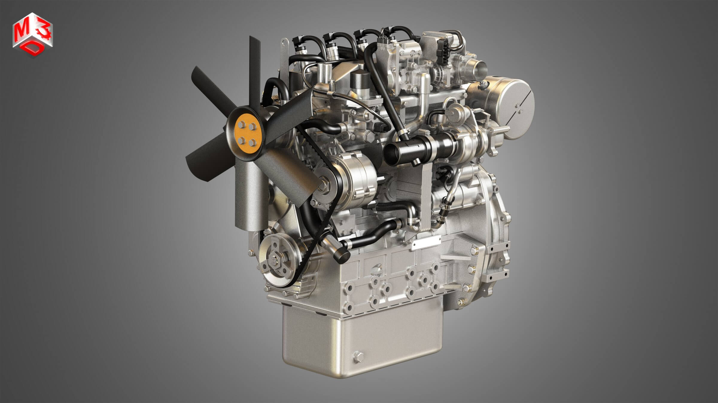 404F-E22TA Engine 3D Model