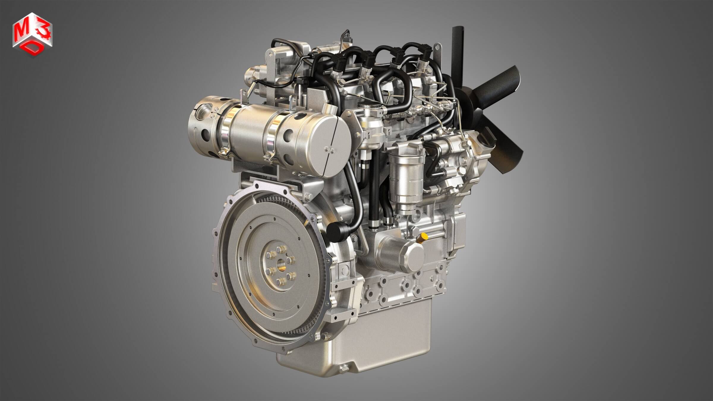 404F-E22TA Engine 3D Model by Markos3d
