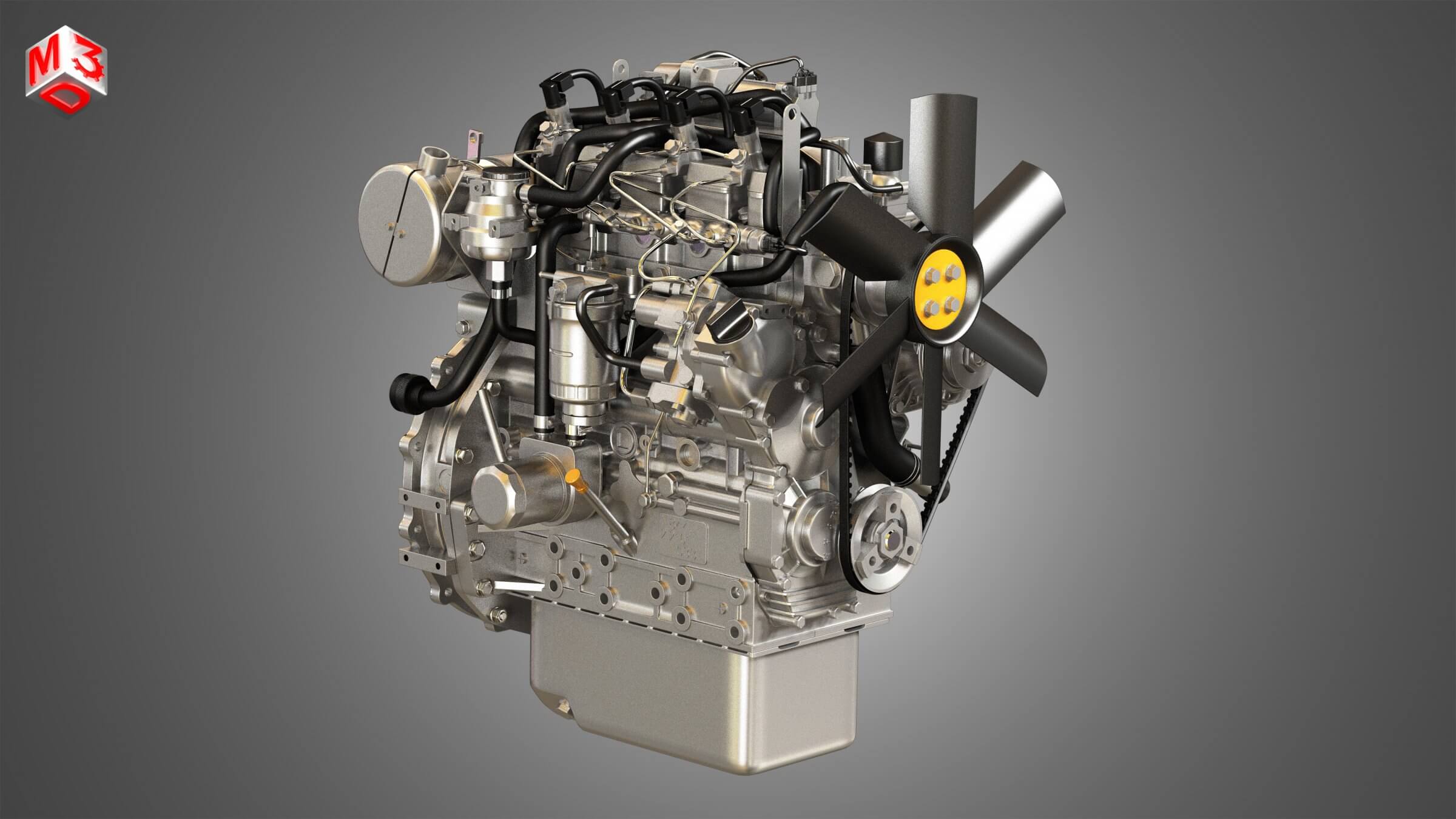 404F-E22TA Engine 3D Model by Markos3d