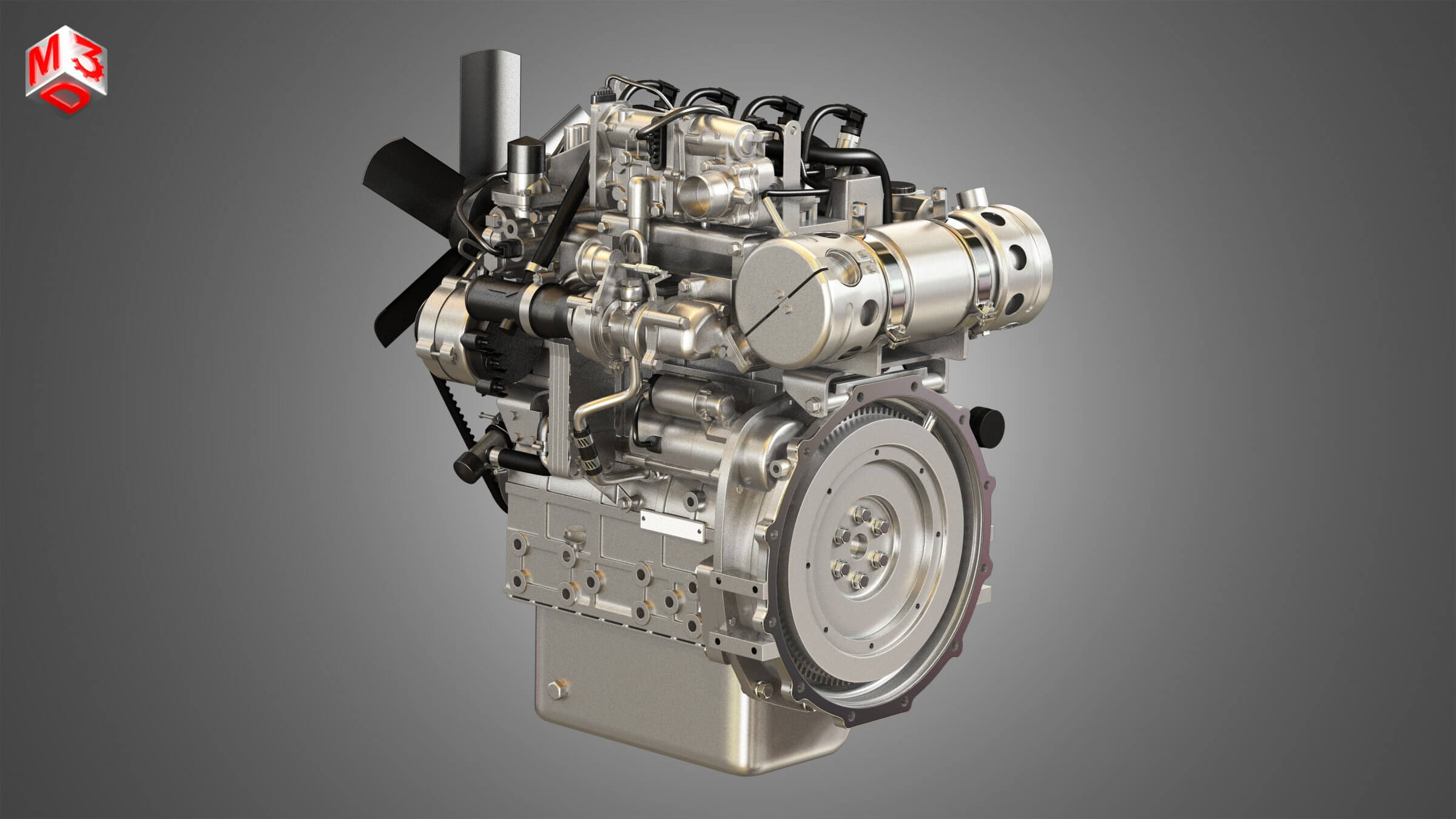 404F-E22TA Engine 3D Model by Markos3d