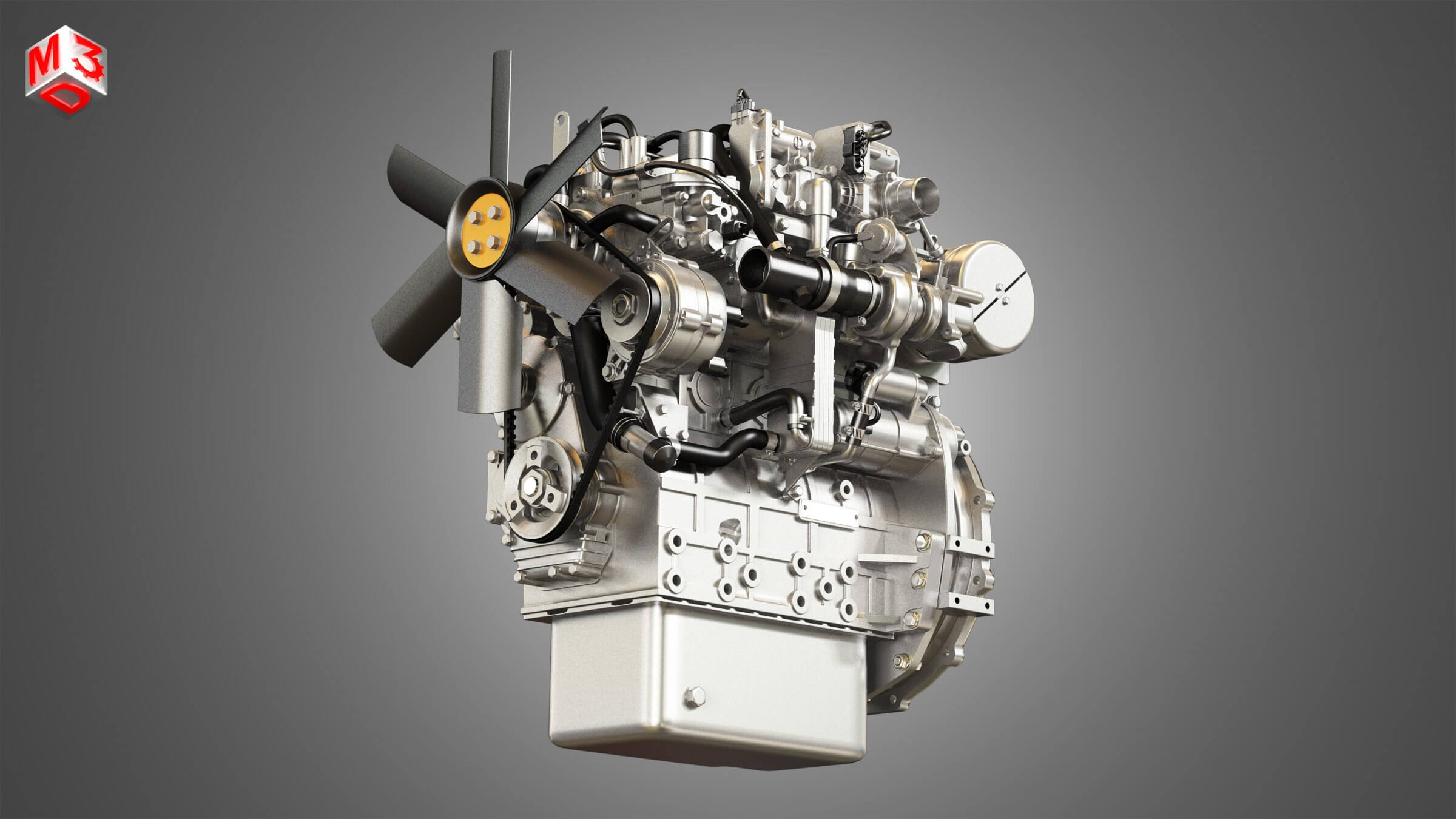404F-E22TA Engine 3D Model by Markos3d