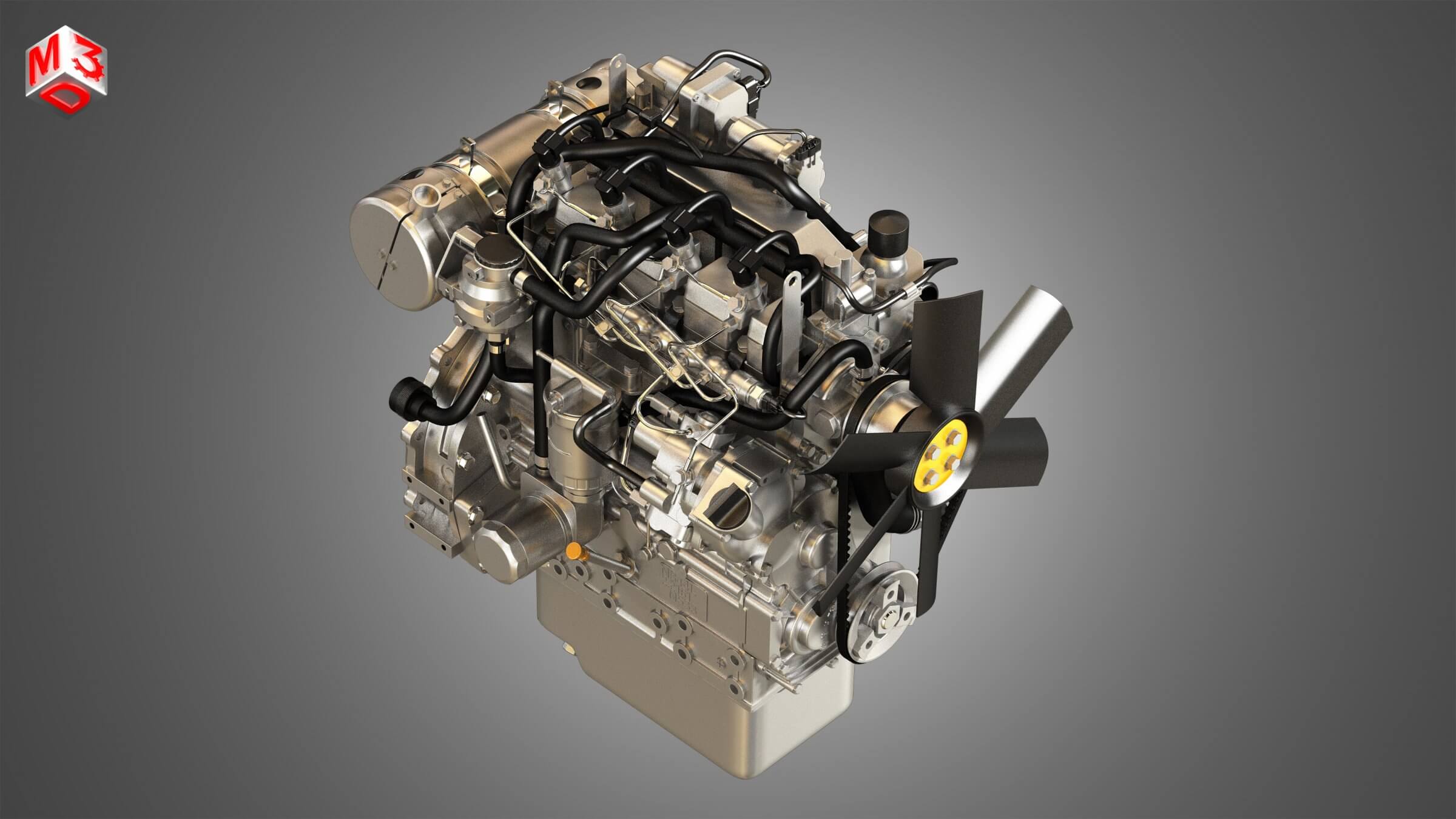 404F-E22TA Engine 3D Model by Markos3d