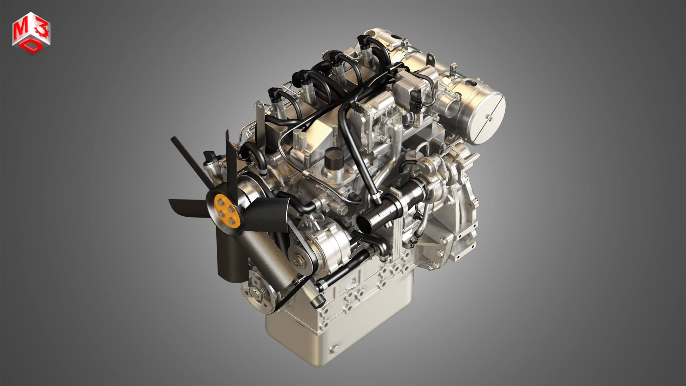 404F-E22TA Engine 3D Model by Markos3d