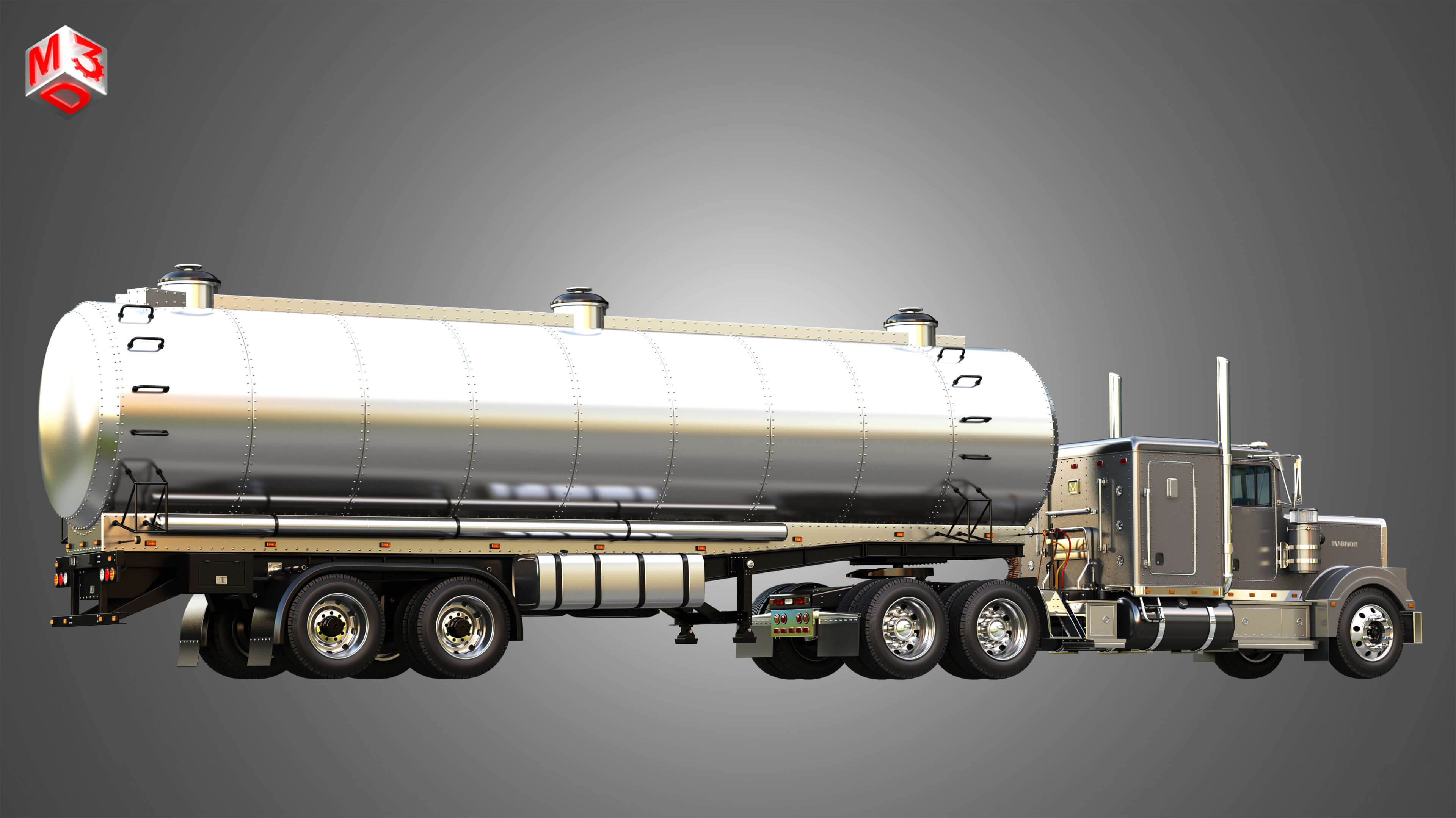 57 P Truck With Tanker Trailer - 3D Model by Markos3d