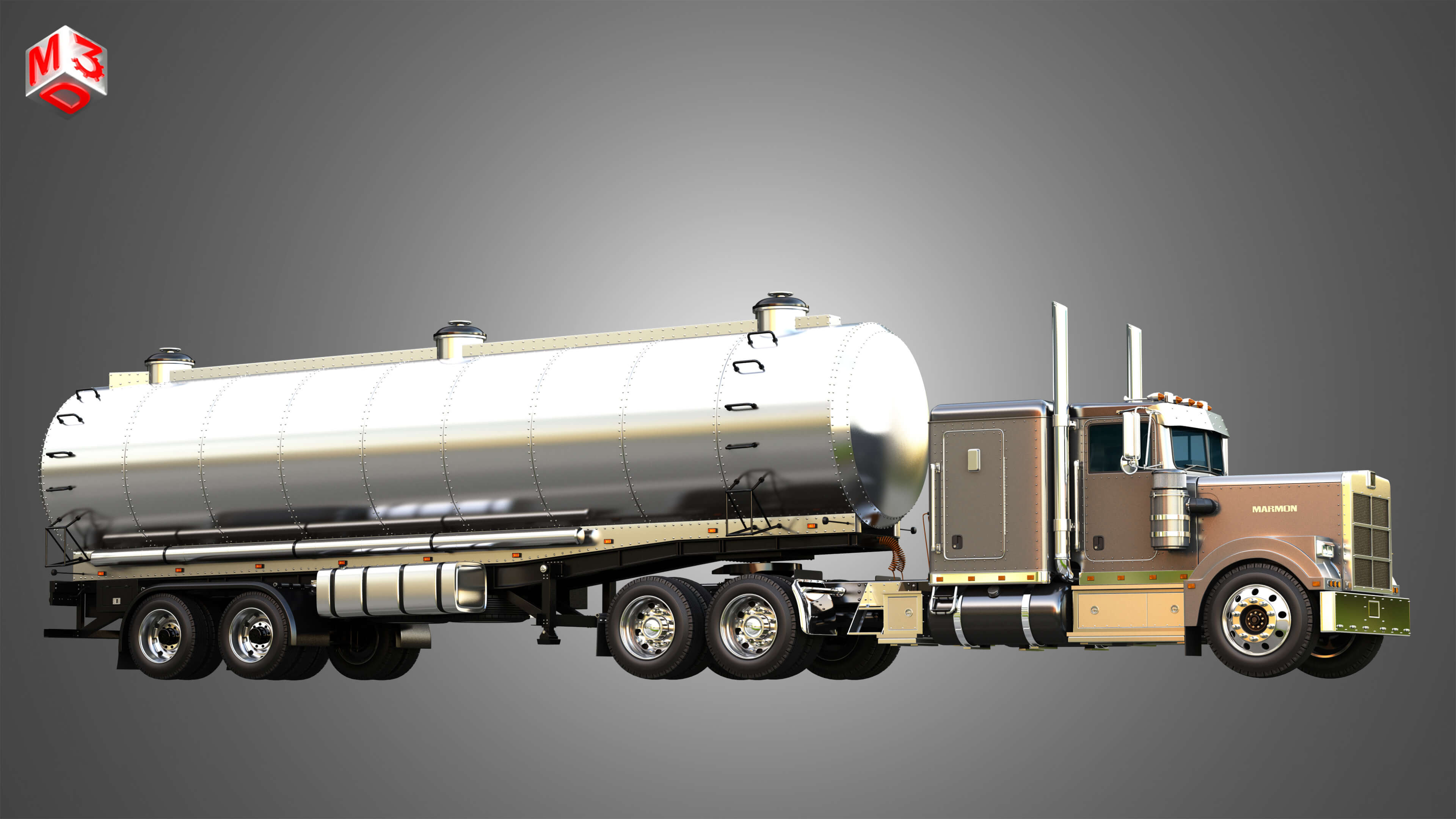 57 P Truck With Tanker Trailer - 3D Model by Markos3d