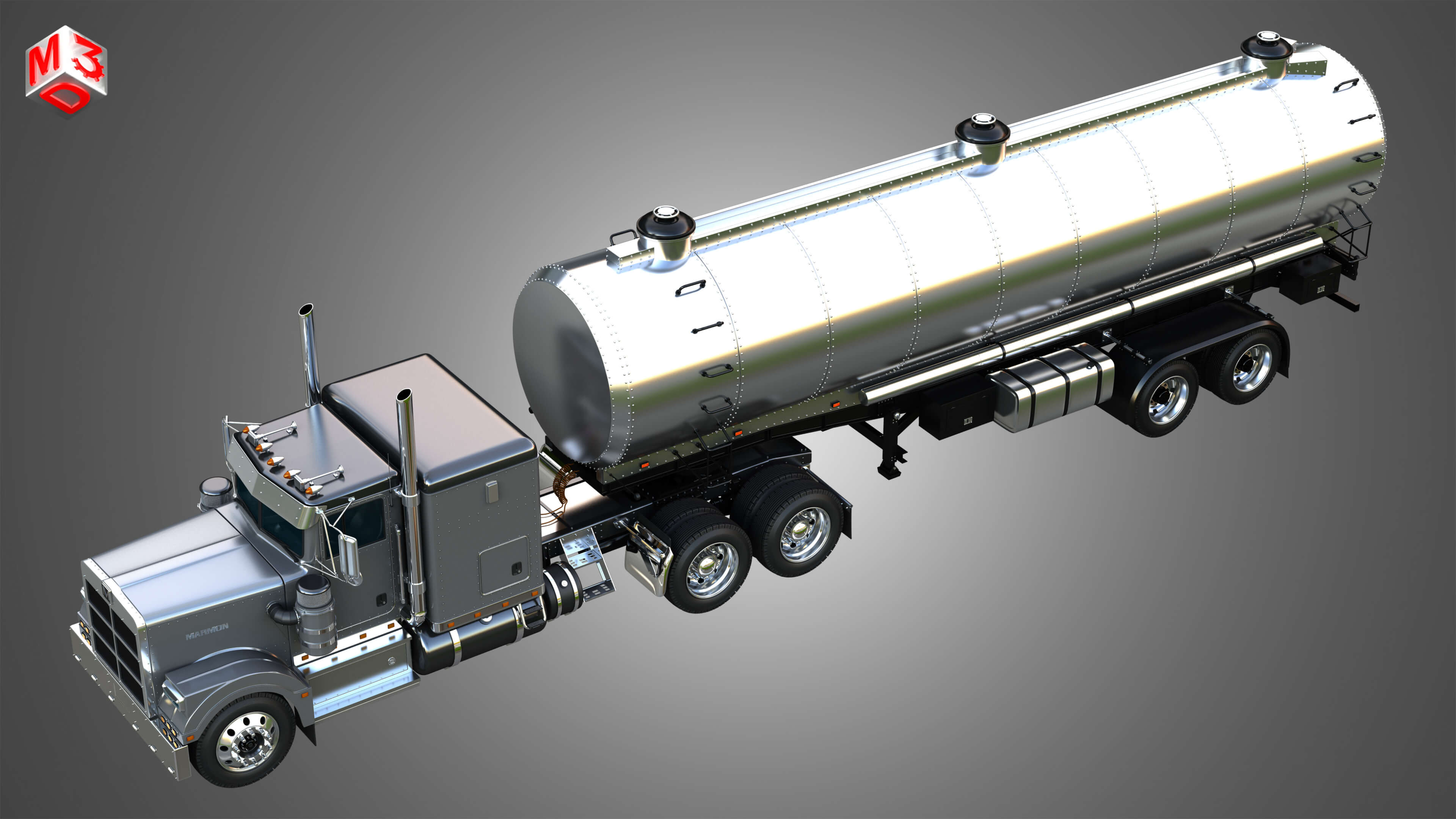 57 P Truck With Tanker Trailer - 3D Model by Markos3d