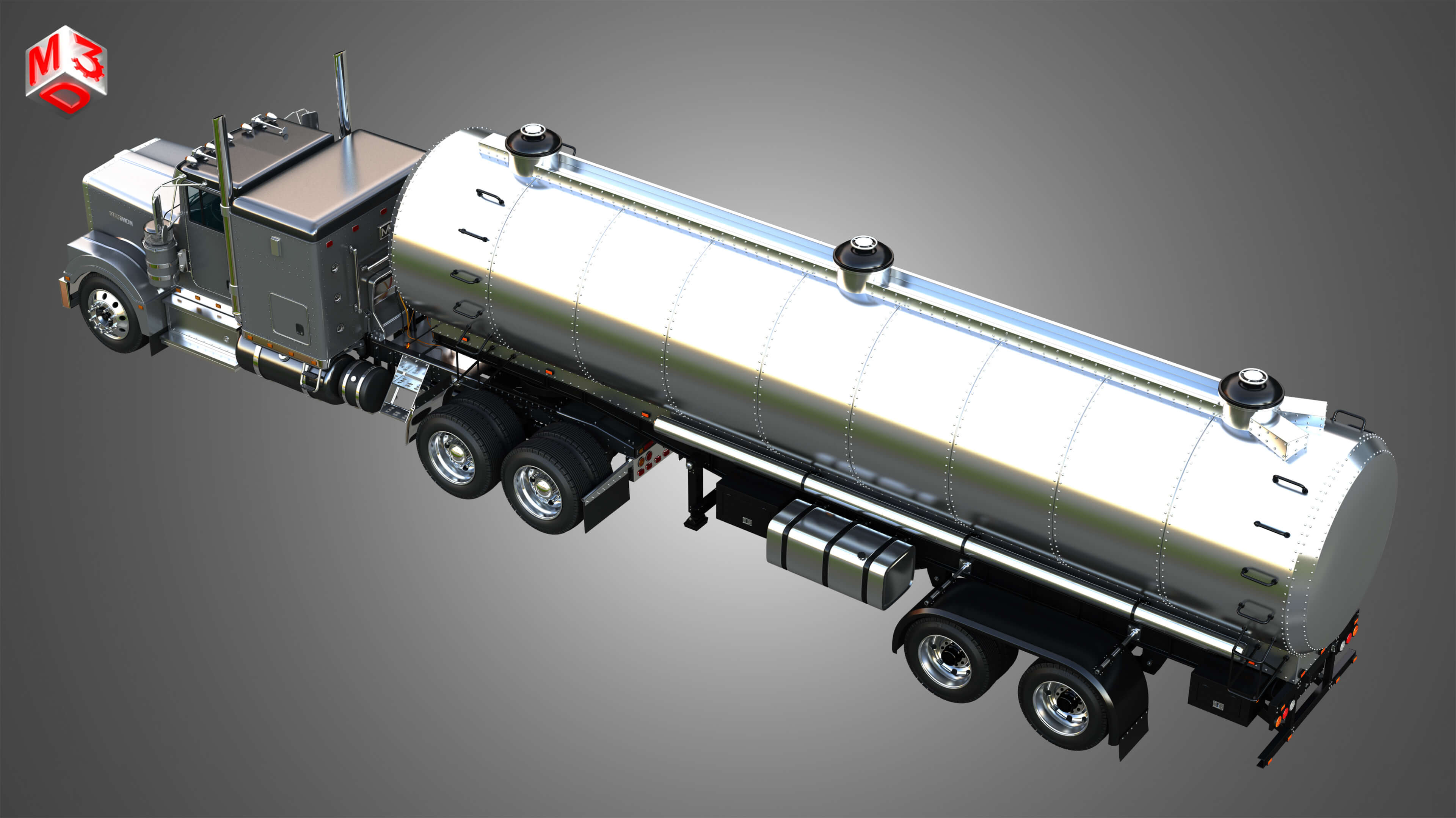 57 P Truck With Tanker Trailer - 3D Model by Markos3d