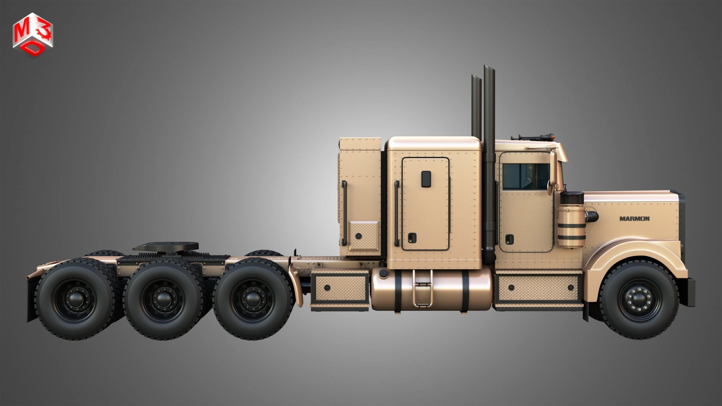 57P Semi Truck - Tri Axle Truck - Custom Version 3D Model by Markos3d