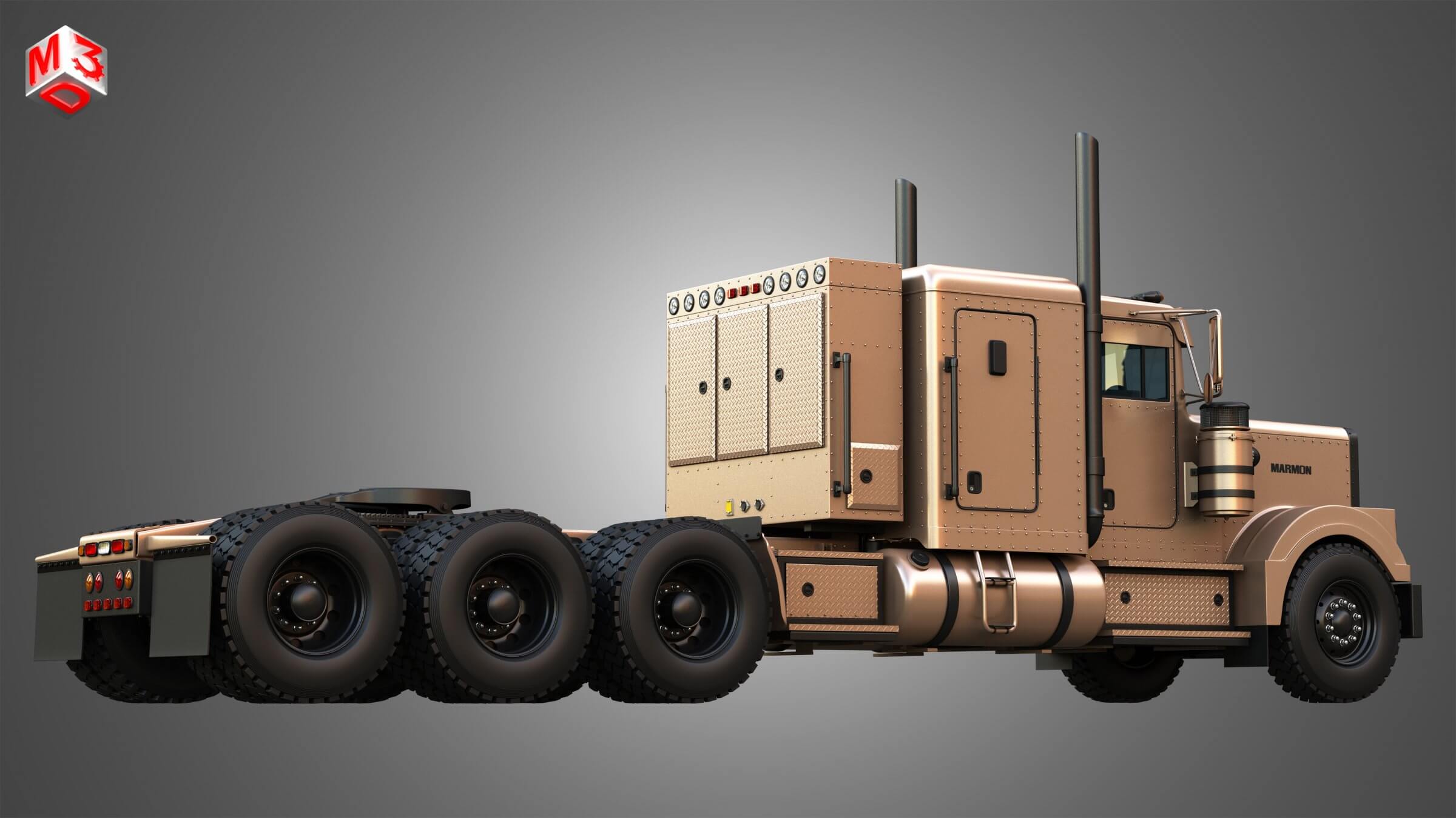 57P Semi Truck - Tri Axle Truck - Custom Version 3D Model by Markos3d