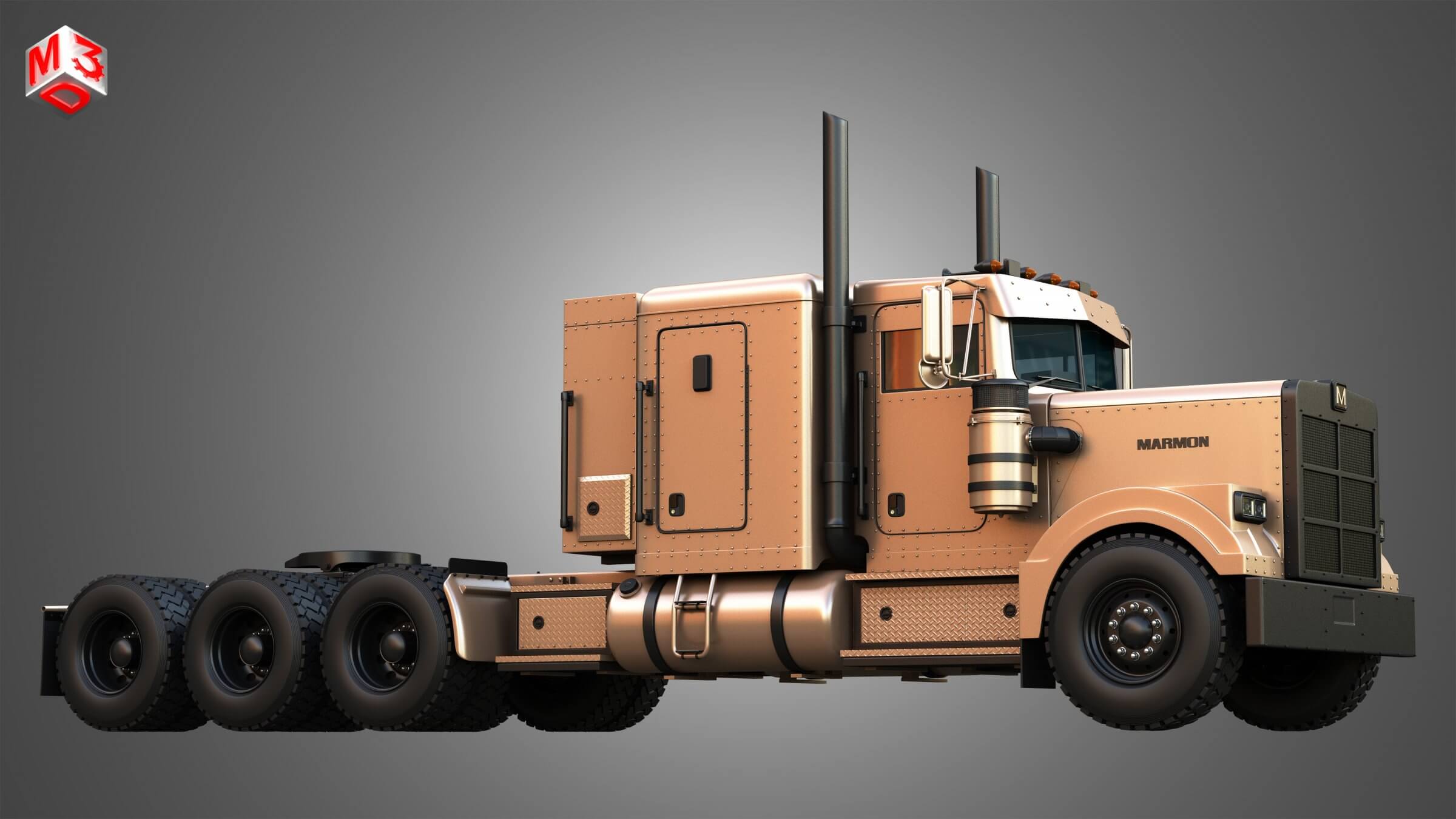 57P Semi Truck - Tri Axle Truck - Custom Version 3D Model by Markos3d