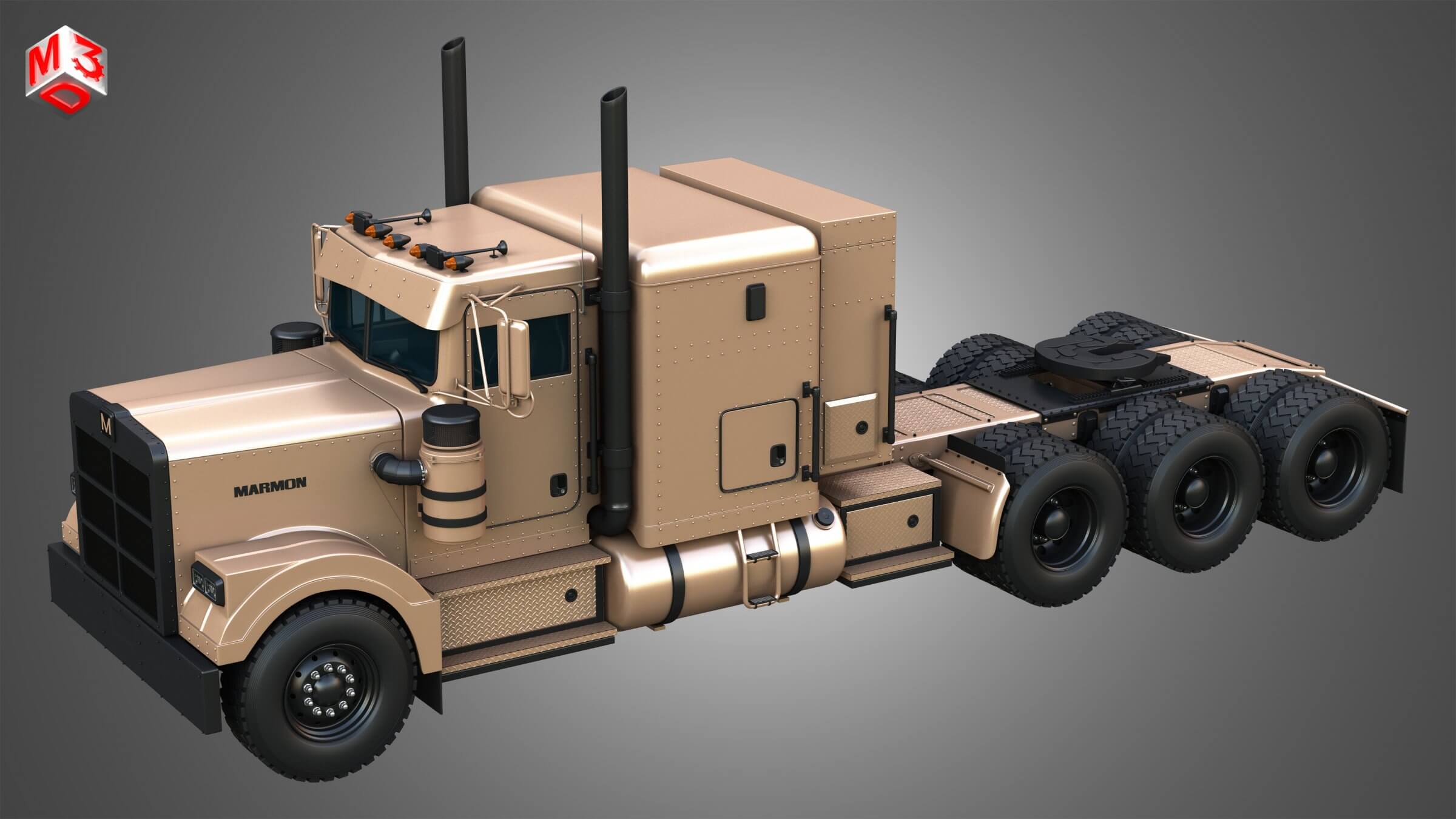 57P Semi Truck - Tri Axle Truck - Custom Version 3D Model by Markos3d