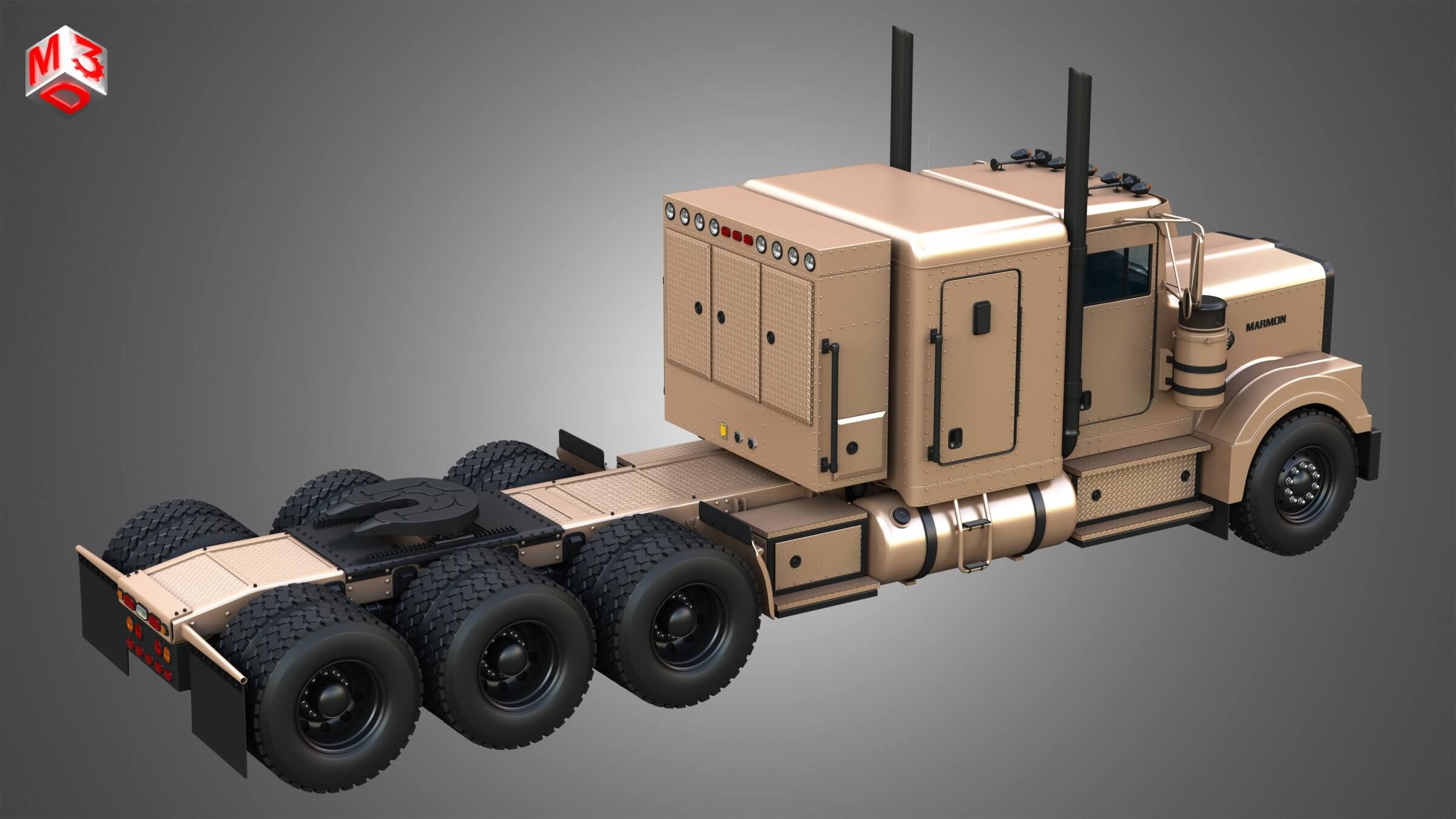 57P Semi Truck - Tri Axle Truck - Custom Version 3D Model by Markos3d