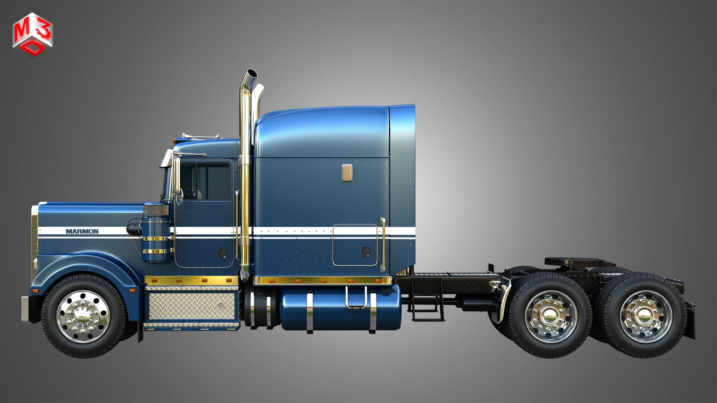 57P Semi Truck - Ultra Cab Sleeper Truck 3D Model by Markos3d